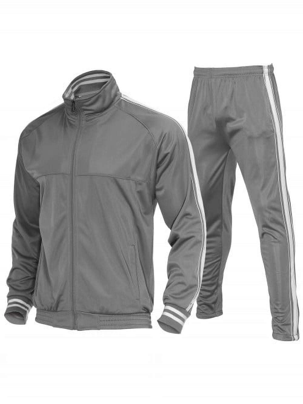 Mens Athletic 2 Piece Tracksuit Sets Casual Jogging Suits Full Zip ...