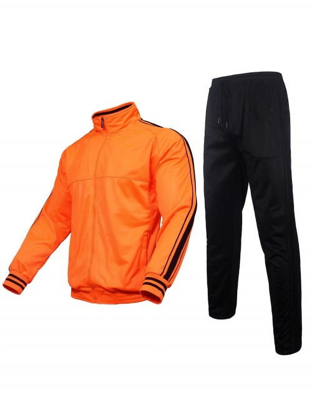 Mens Athletic 2 Piece Tracksuit Sets Casual Jogging Suits Full Zip ...
