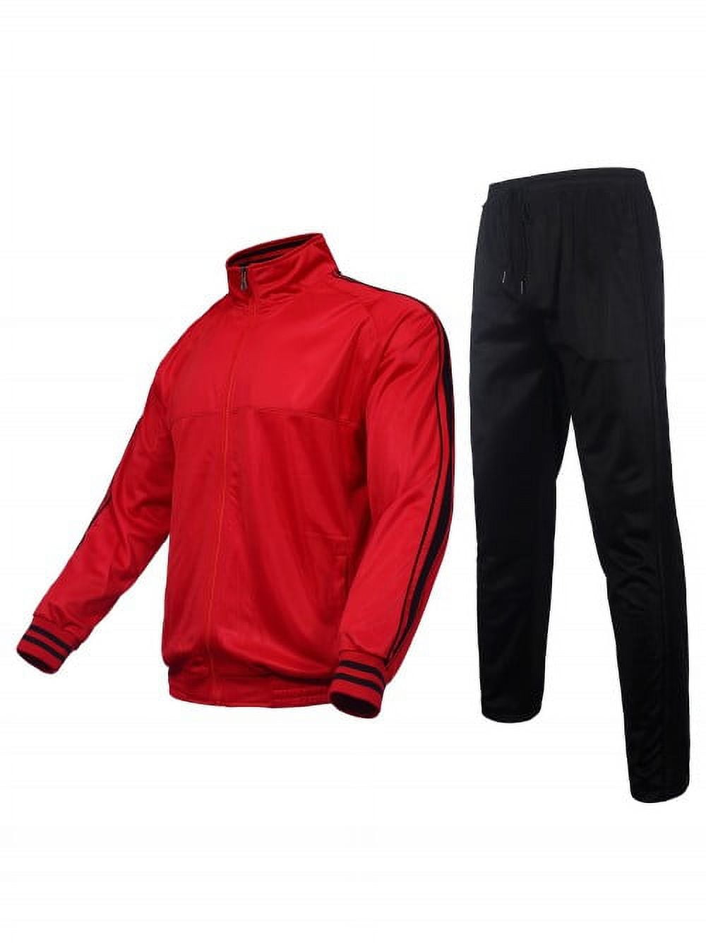 Mens Athletic 2 Piece Tracksuit Sets Casual Jogging Suits Full Zip ...