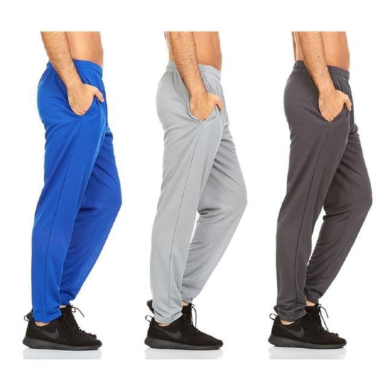 Mens Athletic Pants with Pockets, Royal, Charcoal Grey & Silver - Large ...