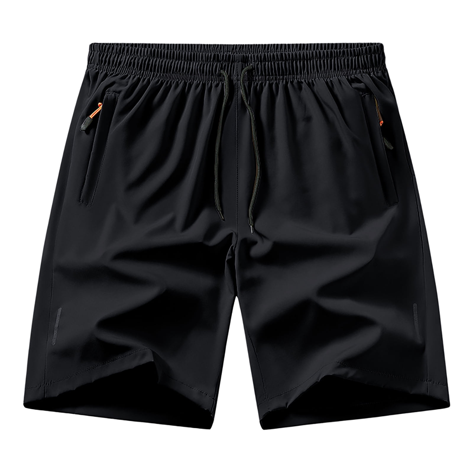 Mens Athletic Running Solid Color Shorts with Zipper Pockets Quick Dry ...