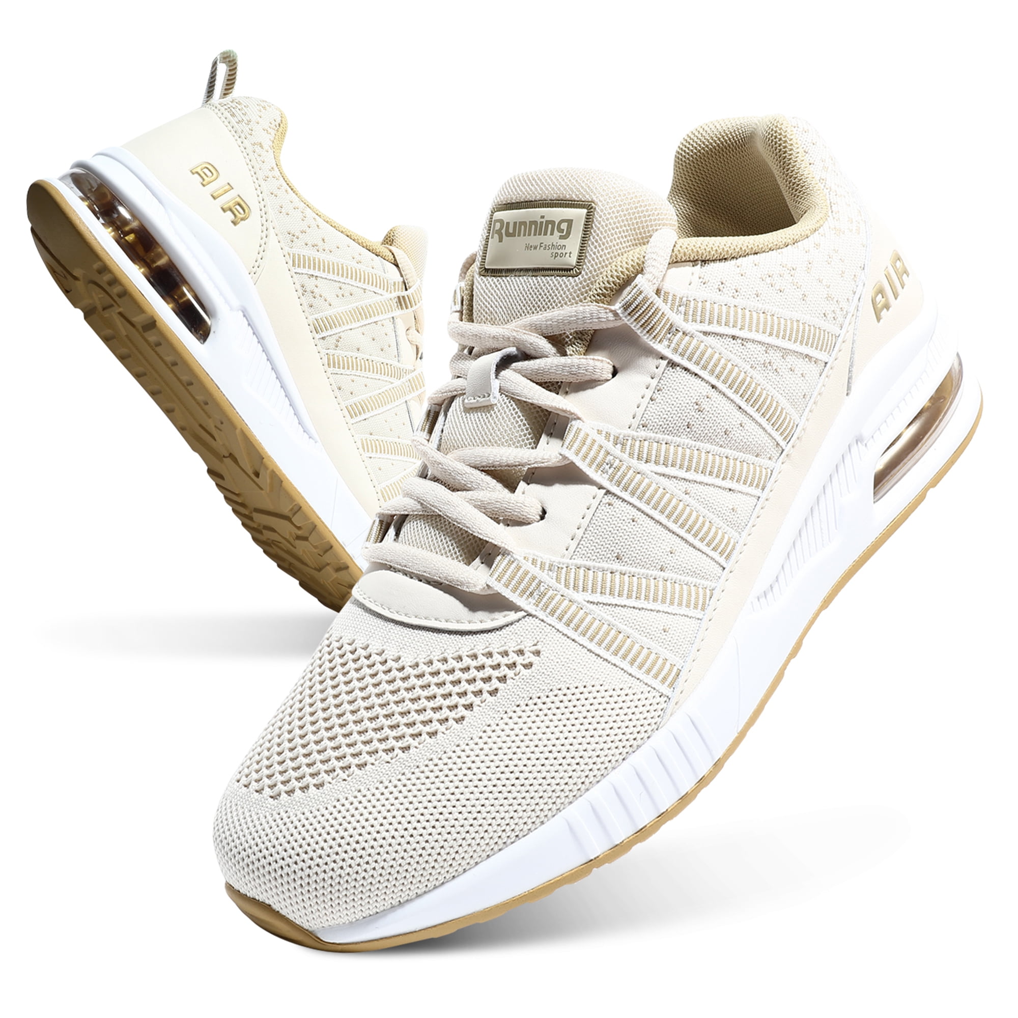 Mens Athletic Shoes Khaki Breathable Workout Gym Tennis Walking Air ...