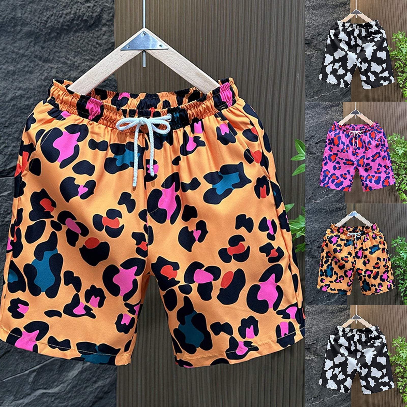Mens Athletic Shorts 2025 Summer Trend Cashew Flower Print Athleisure ...