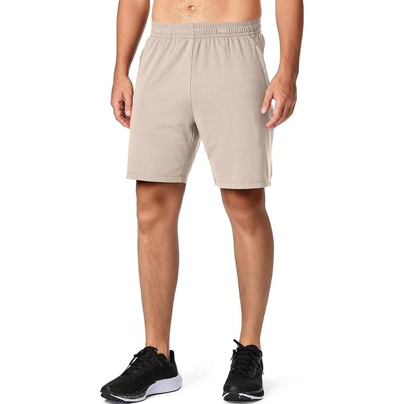 Mens Athletic Shorts Knit 4 Way Stretch Short with Zipper Pockets ...