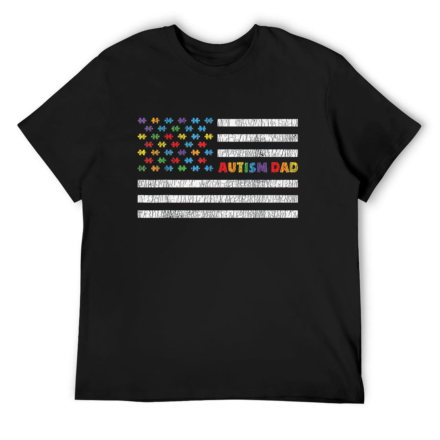 Mens Autism Awareness USA Flag Father Autistic Kids Awareness Mom T ...