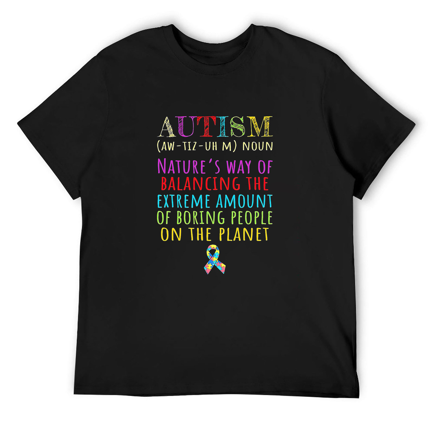 Mens Autism Definition - Funny Spectrum Disorder Meaning Short Sleeve T ...
