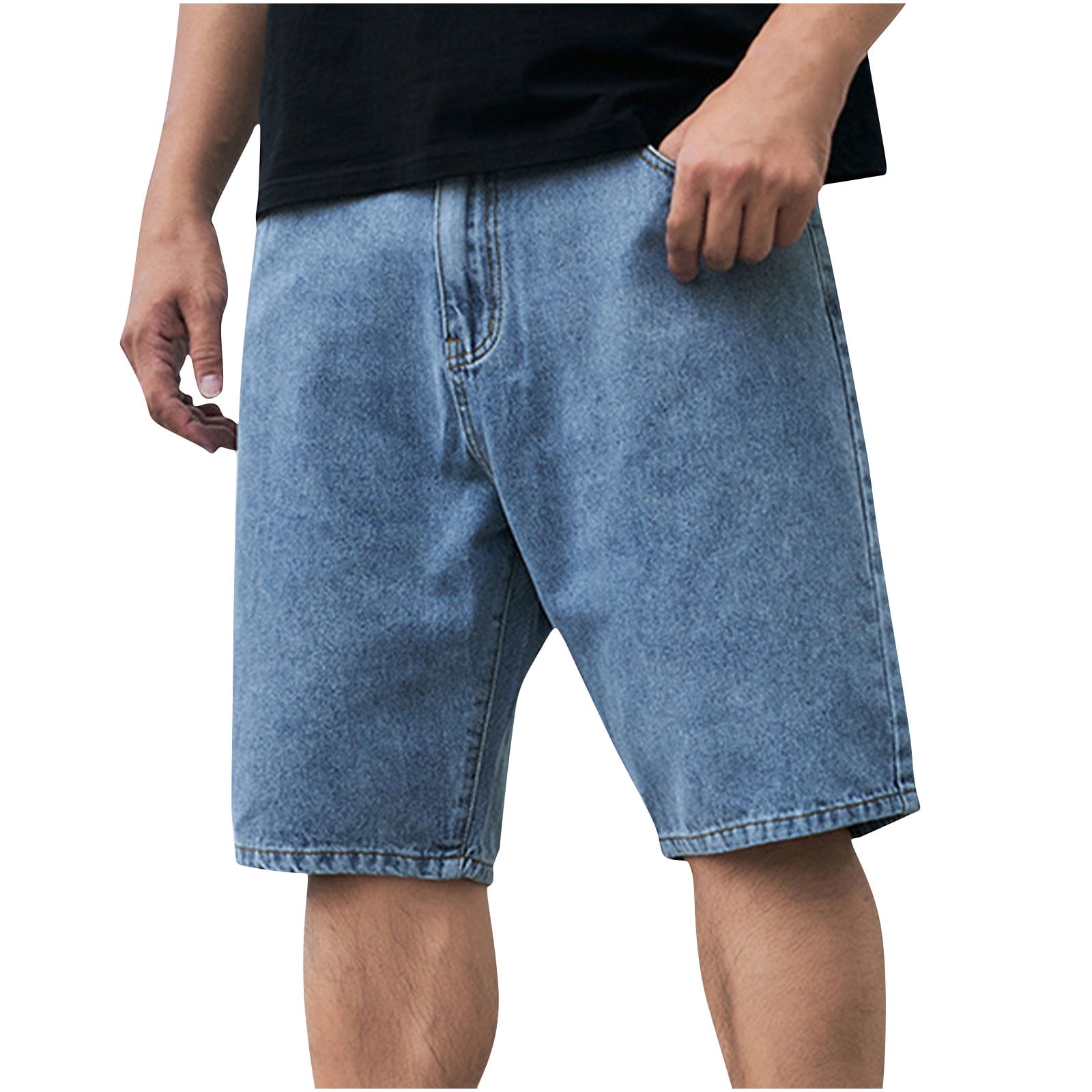 Mens Baggy Jean Bermuda Shorts Loose Fit Vintage Wide Leg Jorts Y2K ...