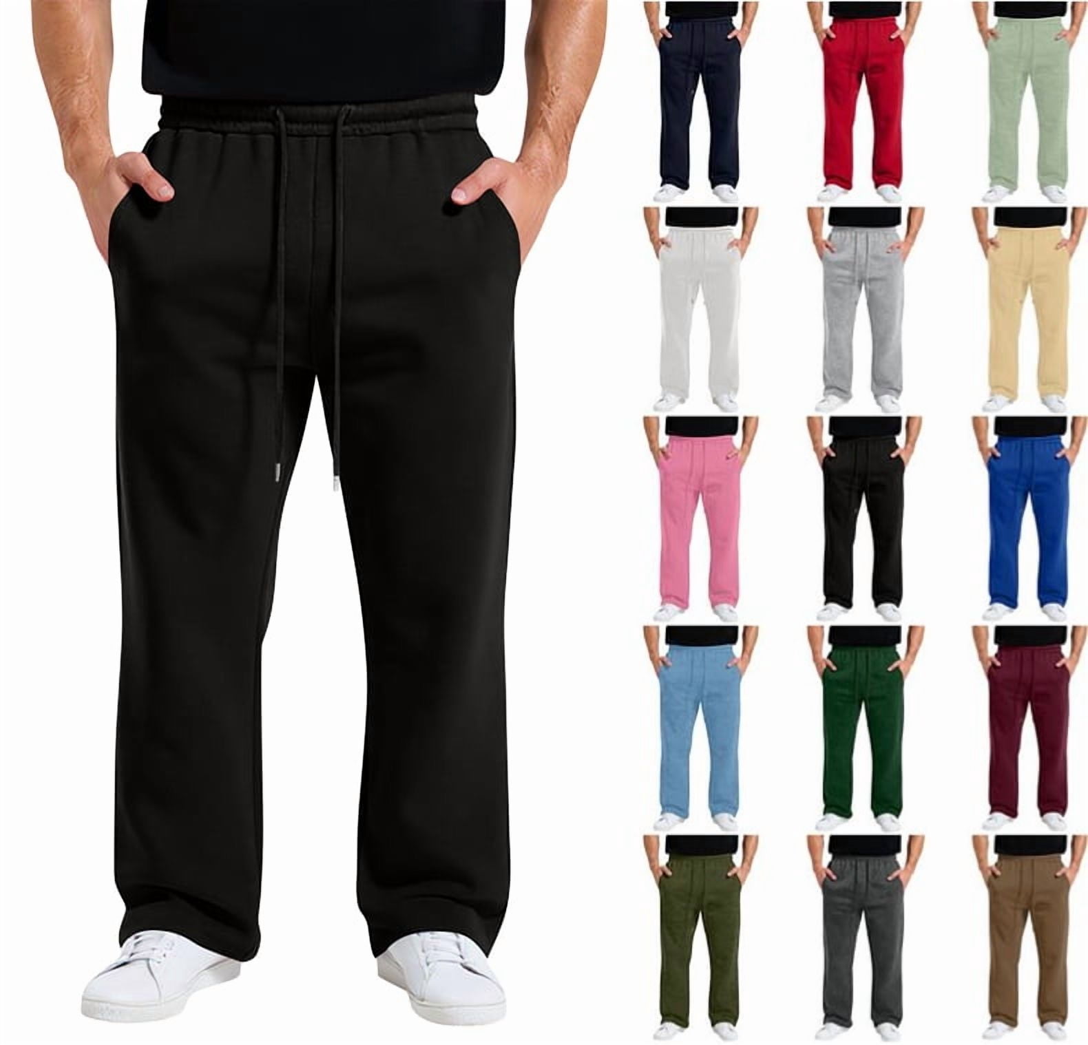 Mens Baggy Sweatpants Casual Wide Leg Big and Tall Sweat Pants with ...