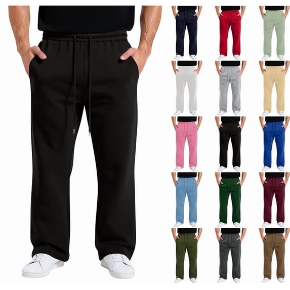 Mens Baggy Sweatpants Casual Wide Leg Big and Tall Sweat Pants with ...