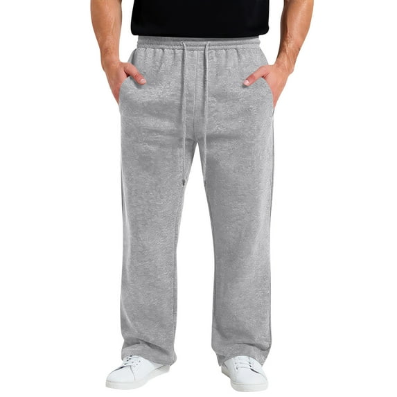 Mens Baggy Sweatpants Wide Leg Lounge Sweat Pants with Pockets Big and ...