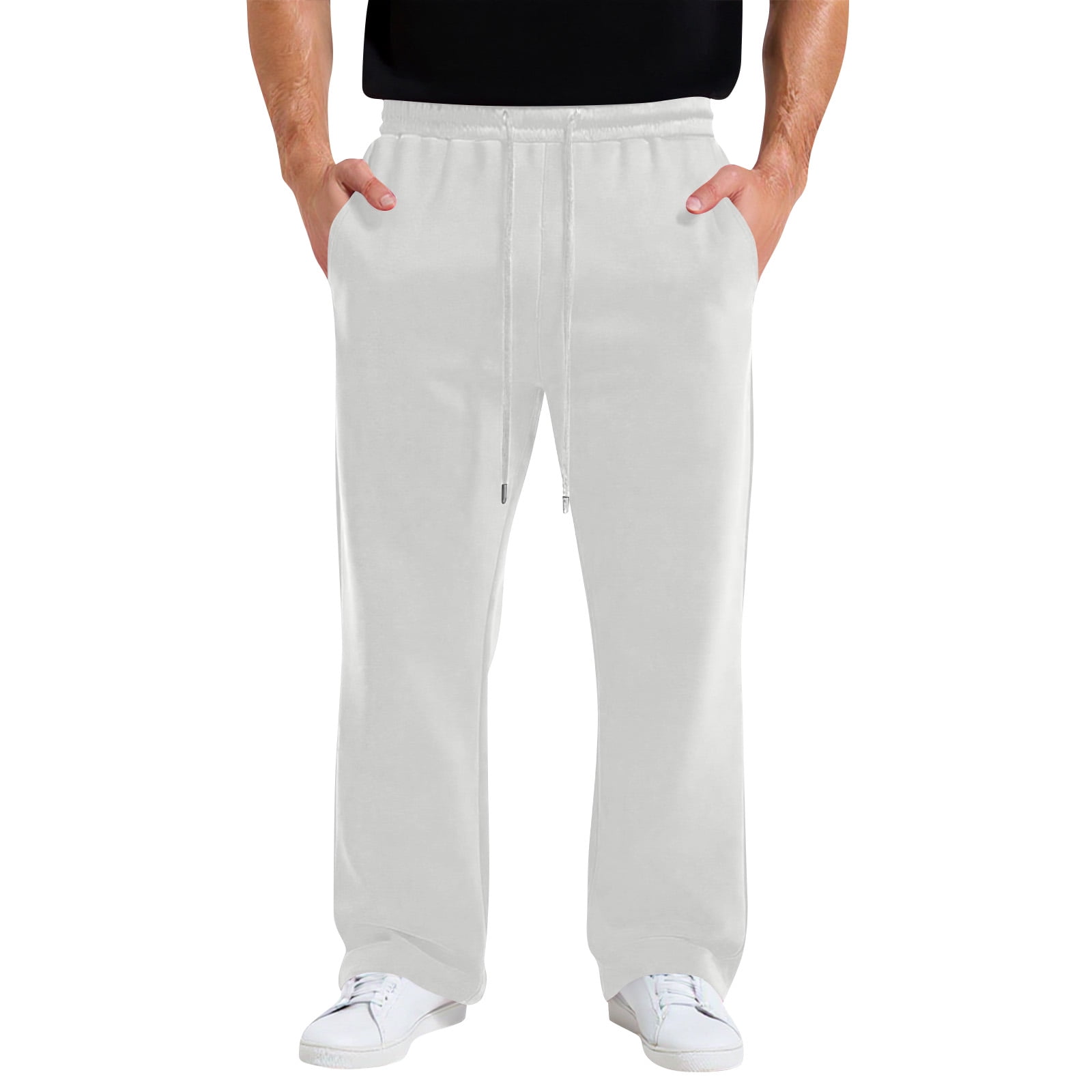Mens Baggy Sweatpants Wide Leg Lounge Sweat Pants with Pockets Big and ...