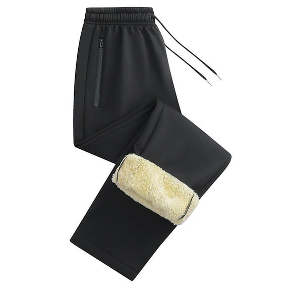 Mens Baggy SweatpantsLined Base Layer Pants Relaxed Fit Straight Leg ...