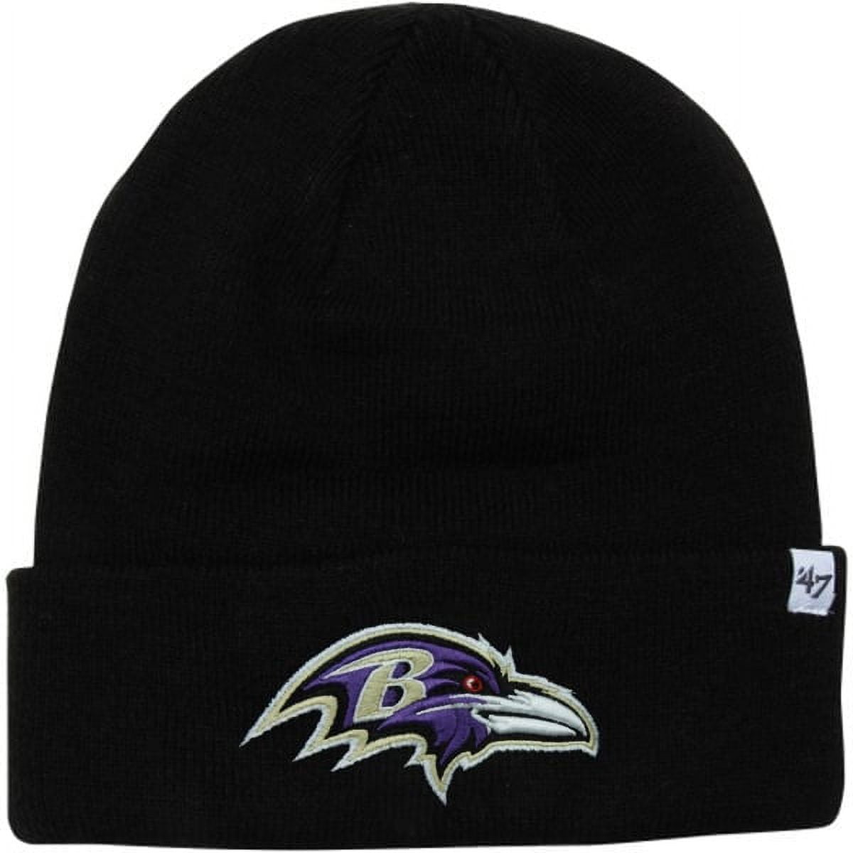 Mens Baltimore Ravens '47 Brand Black Raised Cuffed Knit Hat - Walmart.com