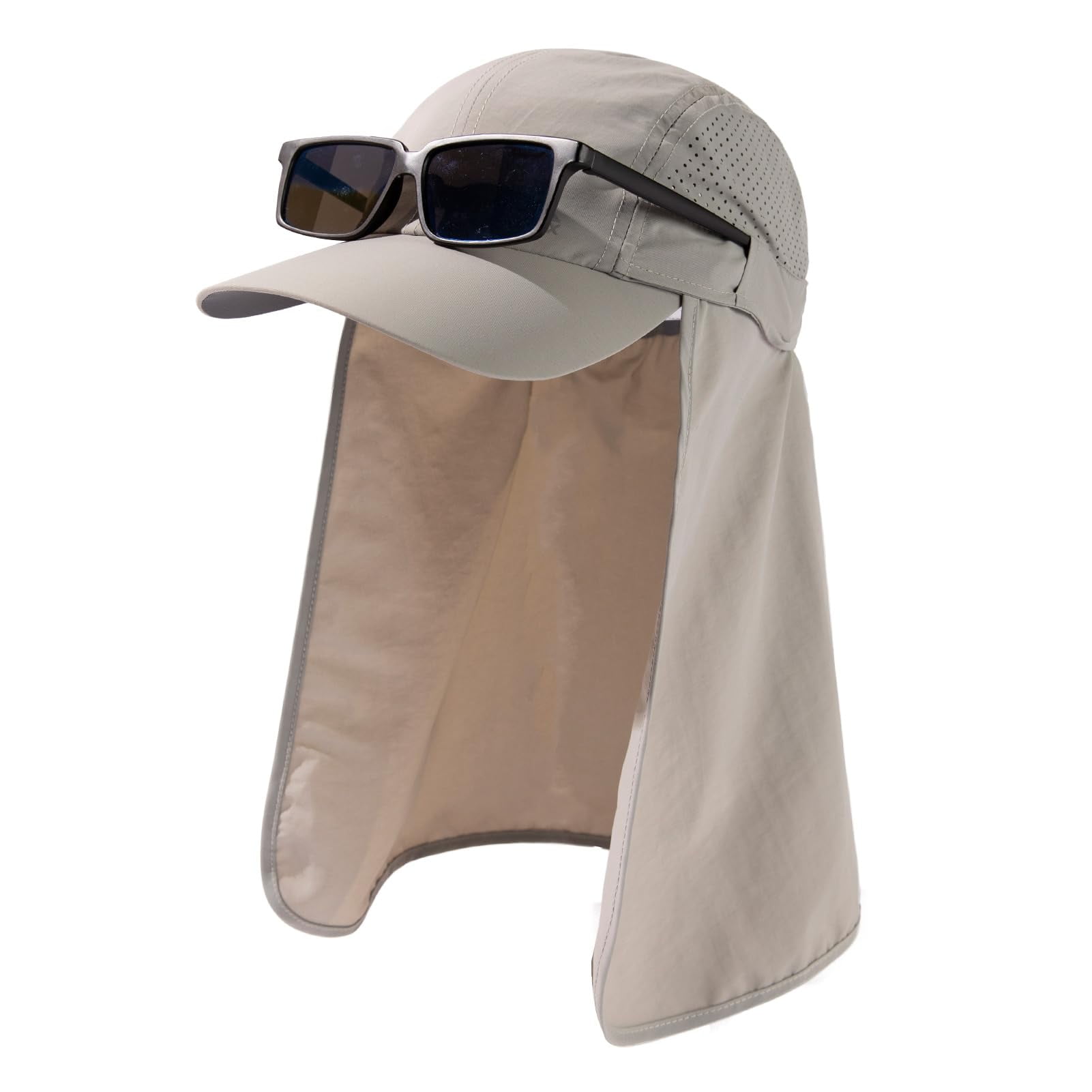 Mens Baseball Cap with Neck Flap Sun Hat with Detachable Neck Shade Cover UV SPF Protection Caps ...