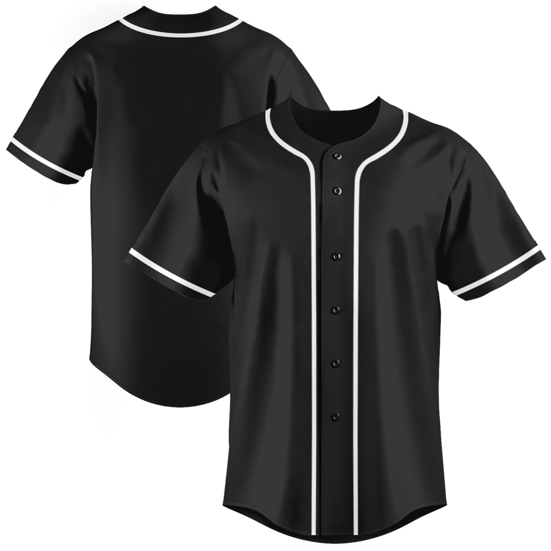 Mens Baseball Jersey Black Button Down Shirts Active Team Sports ...