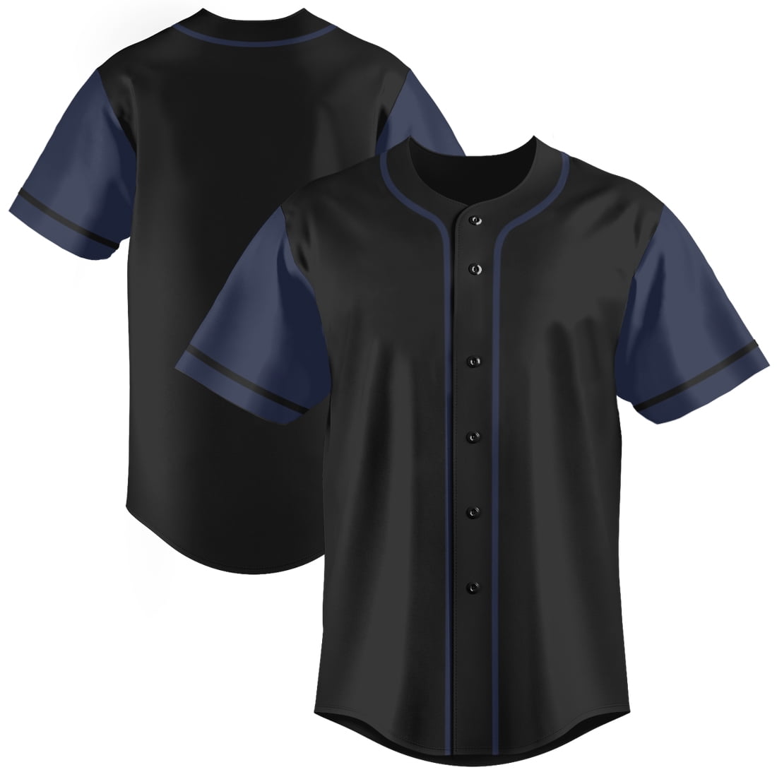 Mens Baseball Jersey Black Button Down Shirts Active Team Sports ...