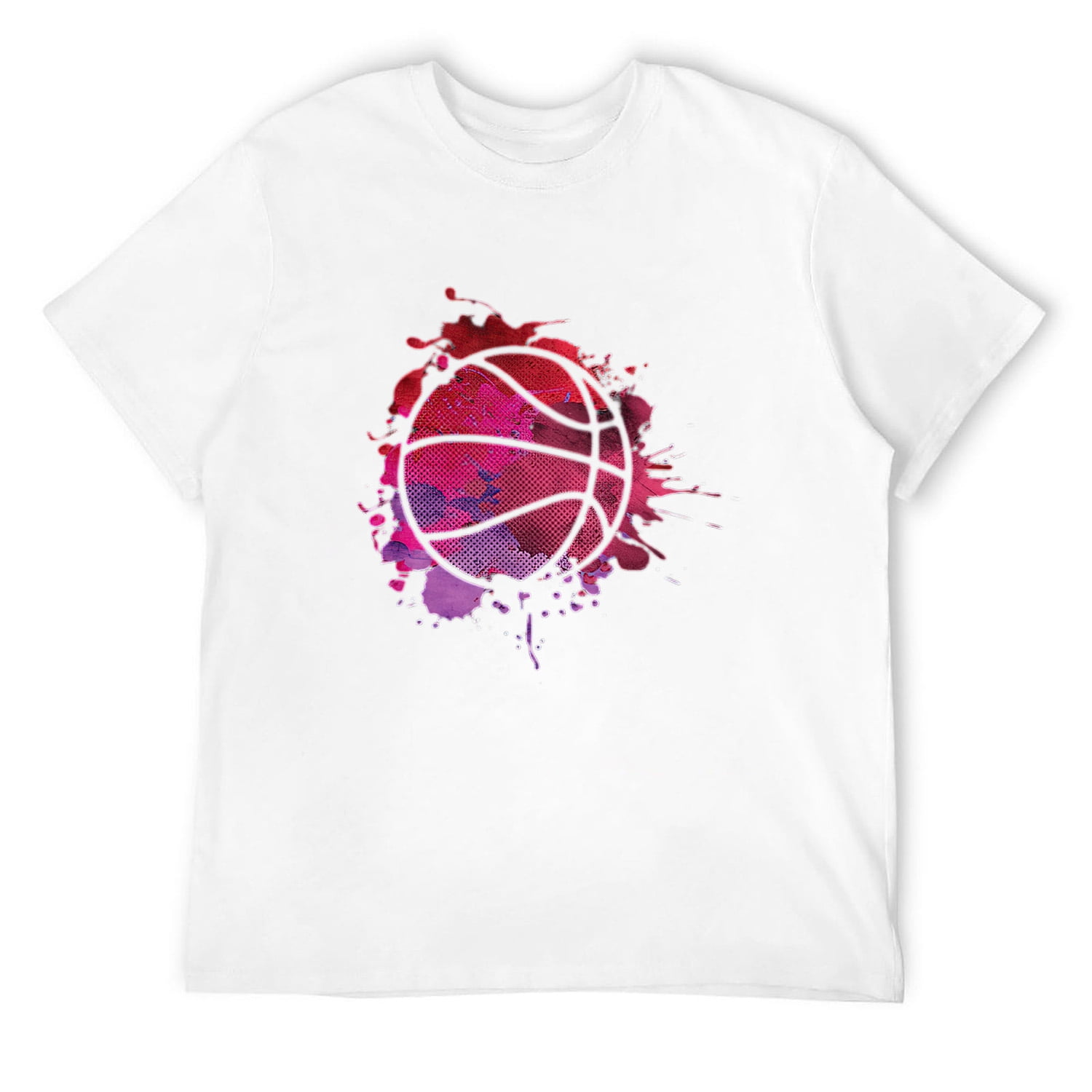 Mens Basketball Paint Splatter Unique Colourful For Teenagers T-Shirt ...