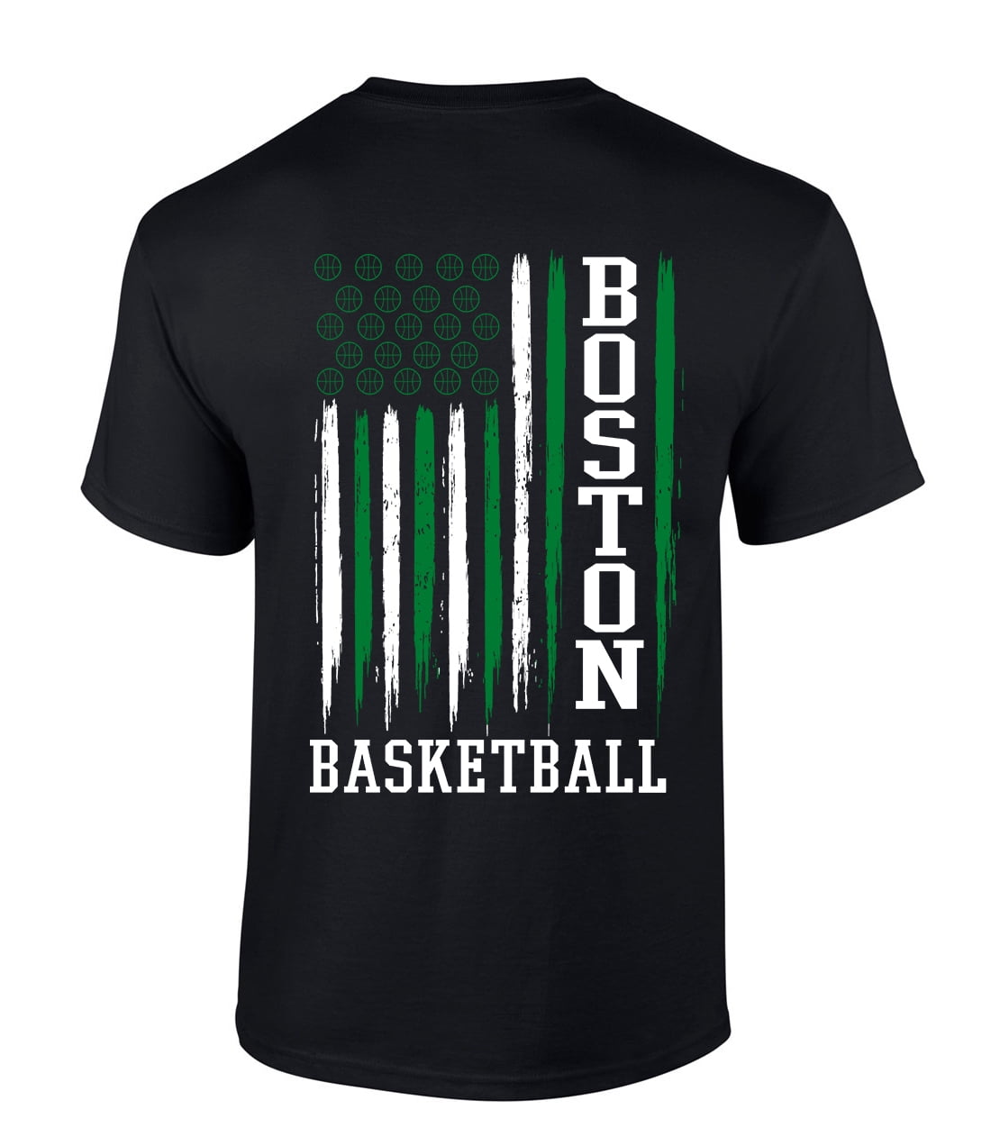 Mens Basketball Tshirt Boston Basketball Flag Team Color Short Sleeve T ...