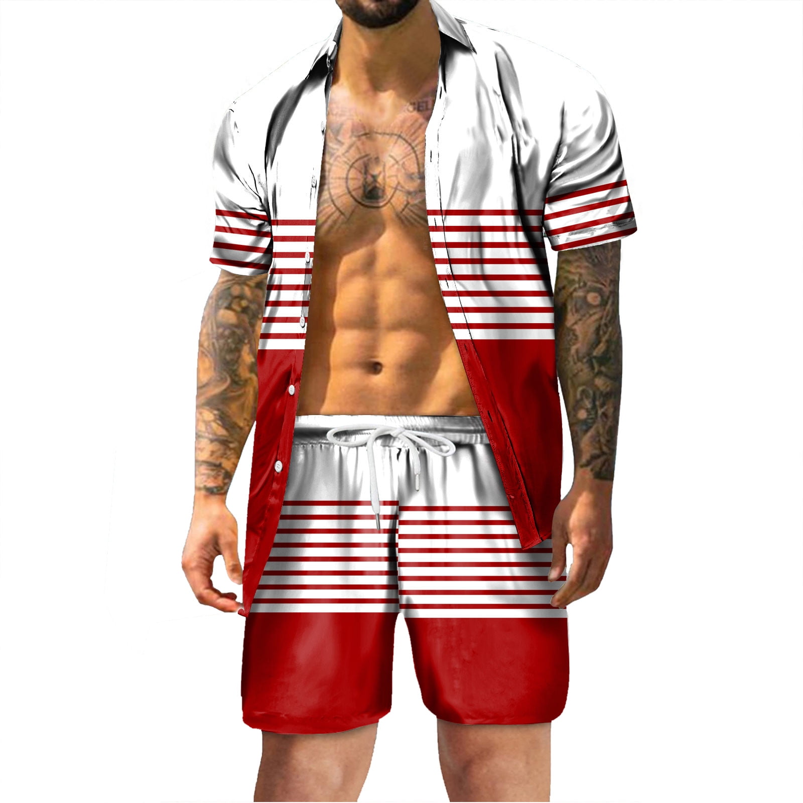 Mens Bathing Suit,Men Shorts Sets Outfits For Summer 2 Piece Short ...