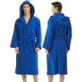 Mens Bathrobe with Hood- Terry Cloth Robes for Men£¬Towel Hooded Cotton ...