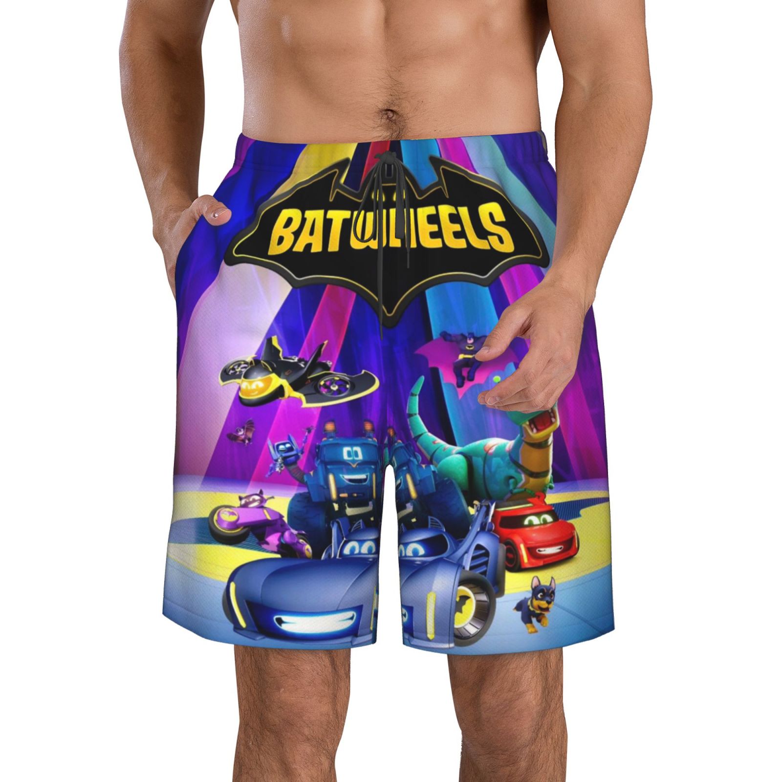 Mens Batwheel Swim Trunks Quick Dry Bathing Suit Stretch Board Shorts ...