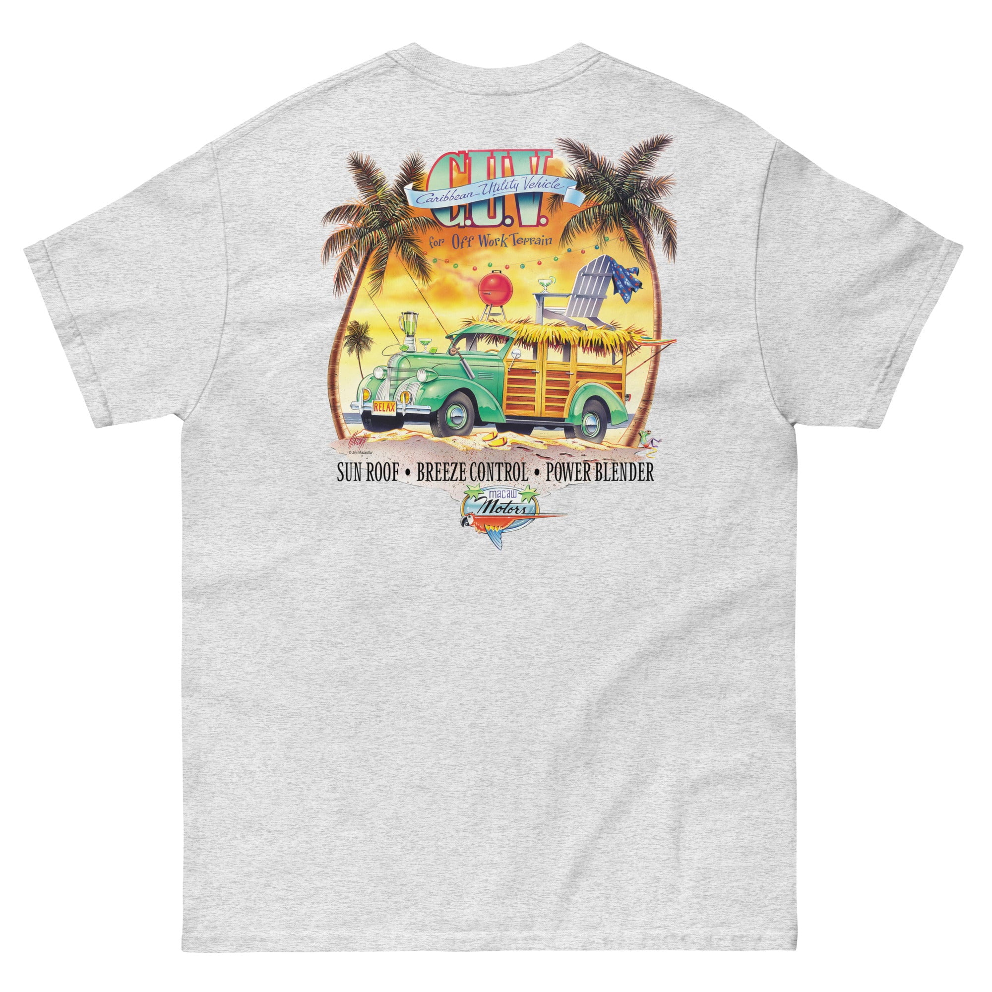 Mens Beach T-Shirt CUV Caribbean Utility Vehicle Tropical Island Party ...