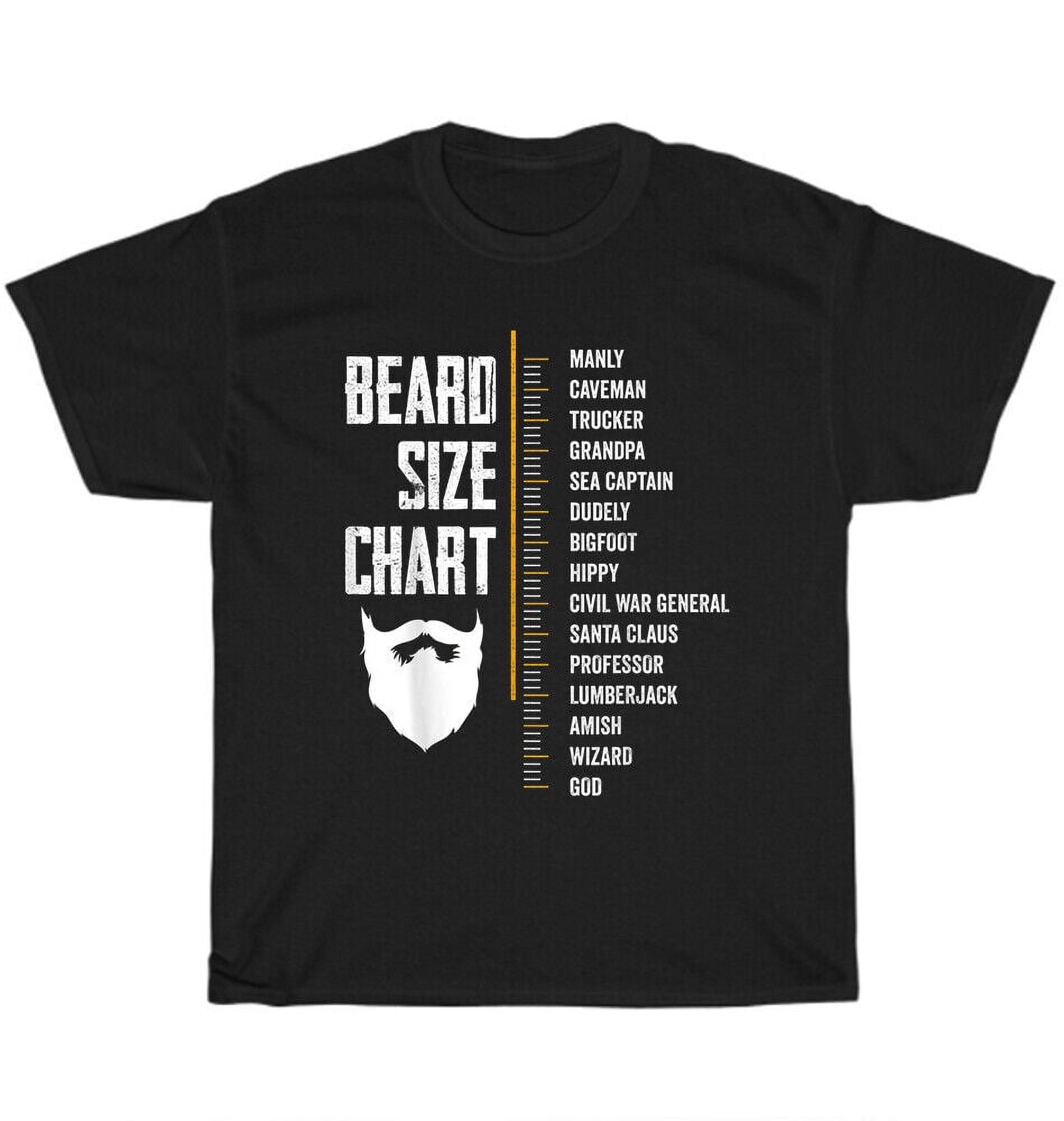 Mens Beard Measurement Size Chart Beard Length Funny Growth Chart T ...