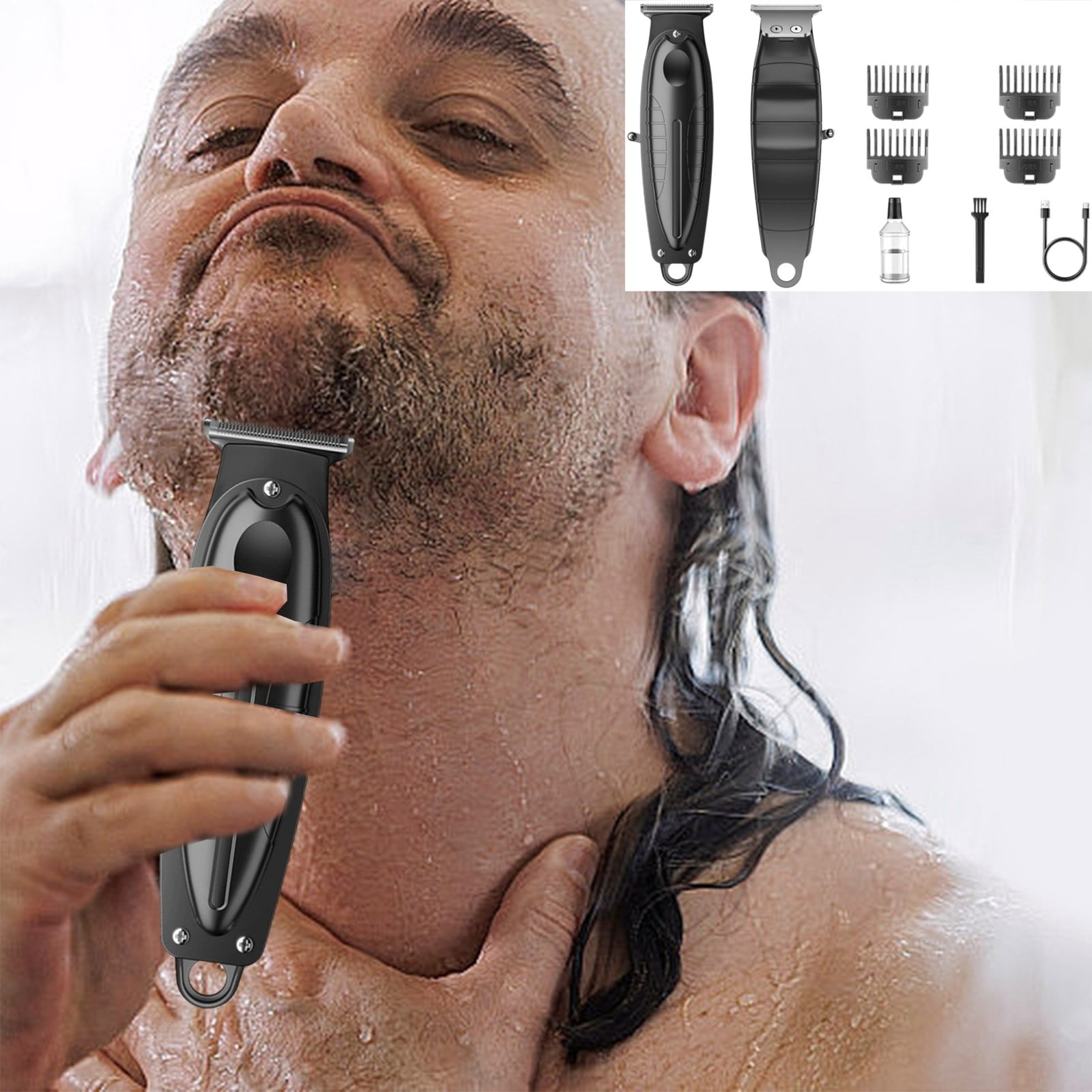 Mens Beard Trimmers, Portable Waterproof Beard Shaver, Rechargeable ...