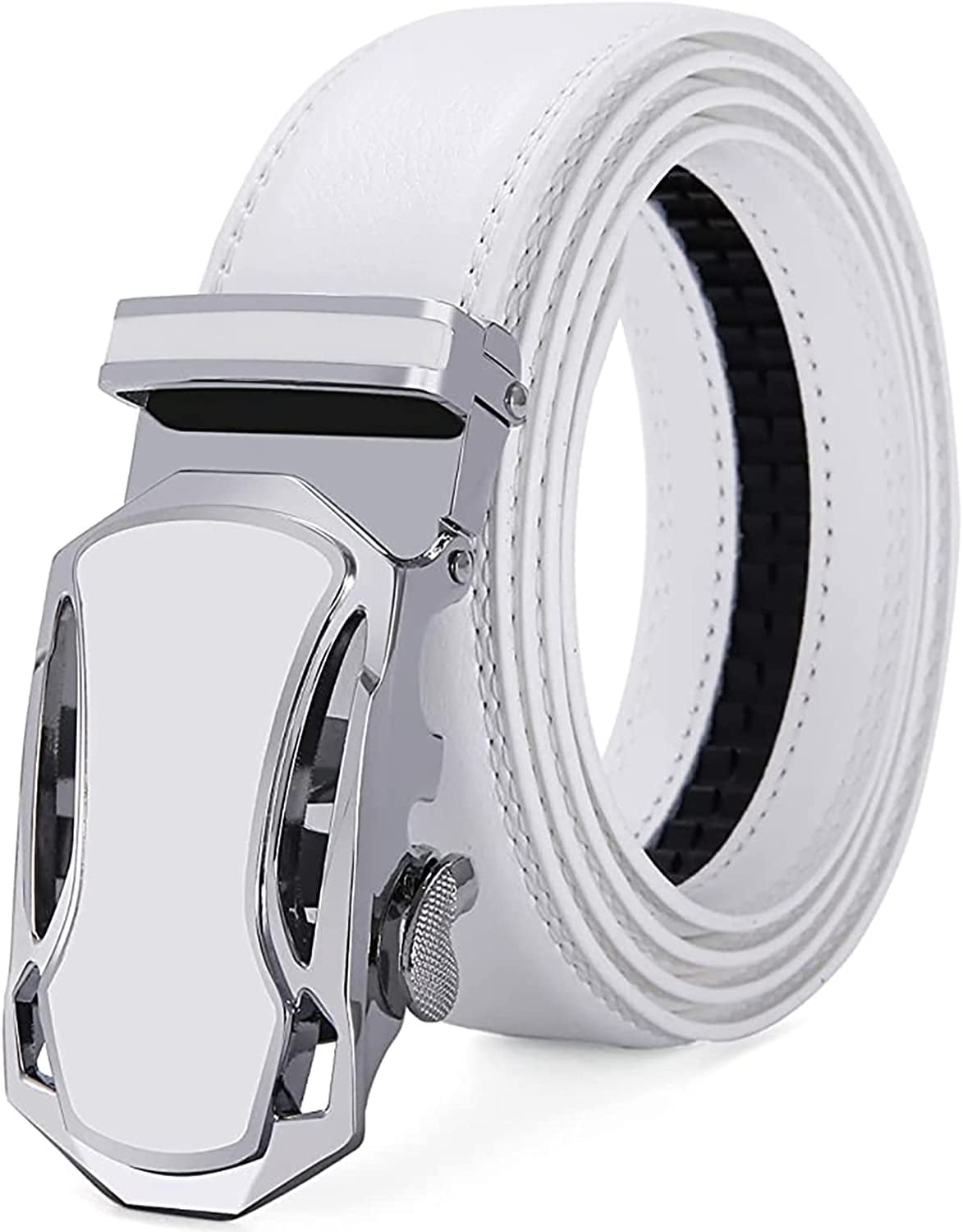 Mens Belt, Leather Ratchet Belt for Men Dress 1 3/8", Adjustable Trim ...