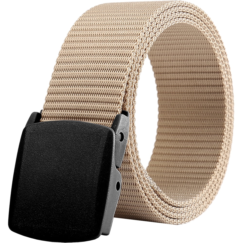 Mens Belt Web,Nylon Webbing Canvas Belt with Plastic Buckle Breathable ...