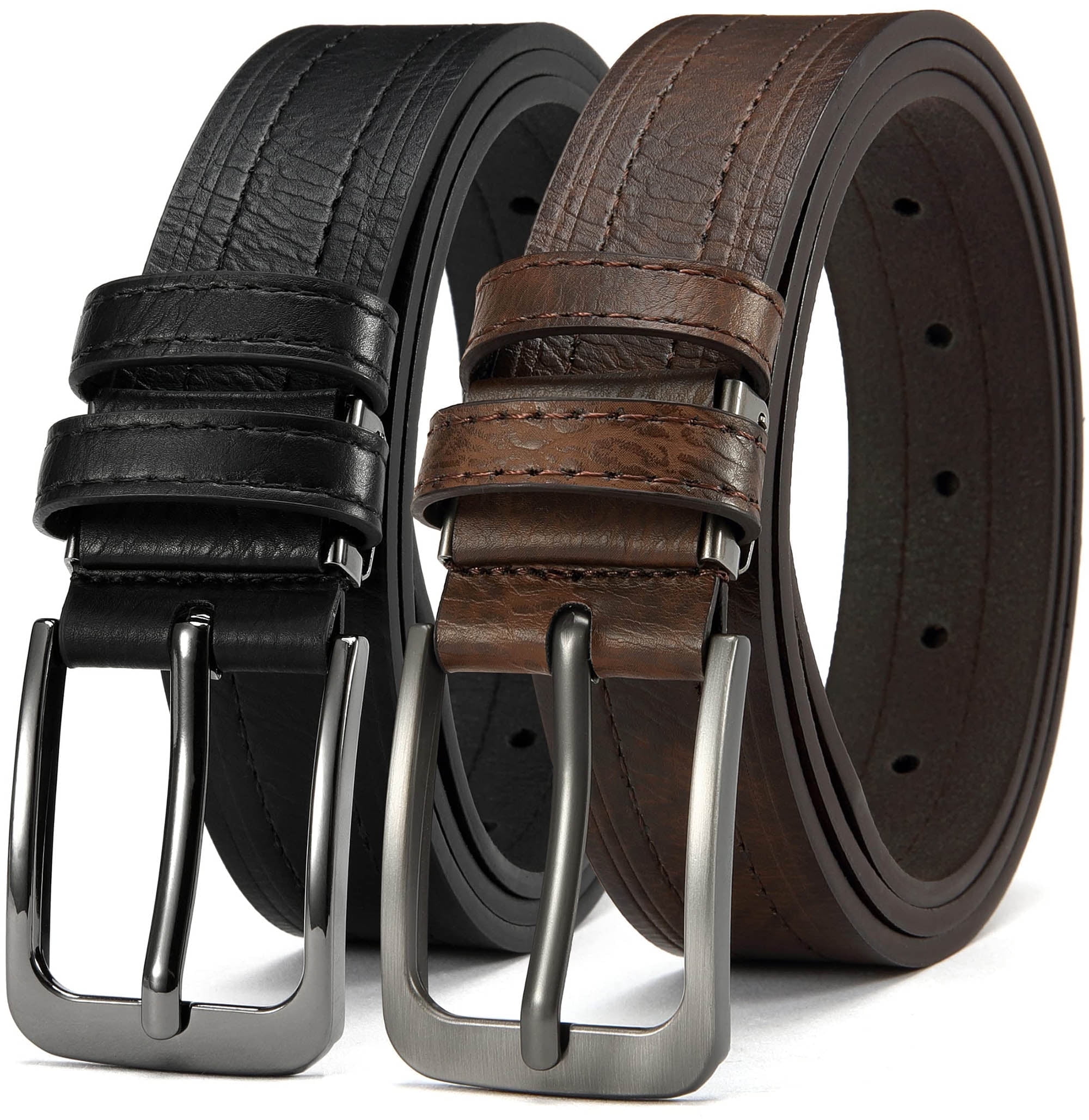 YOORAN Men's Belt,2 Pack Genuine Leather Formal Belt Casual Jeans ...