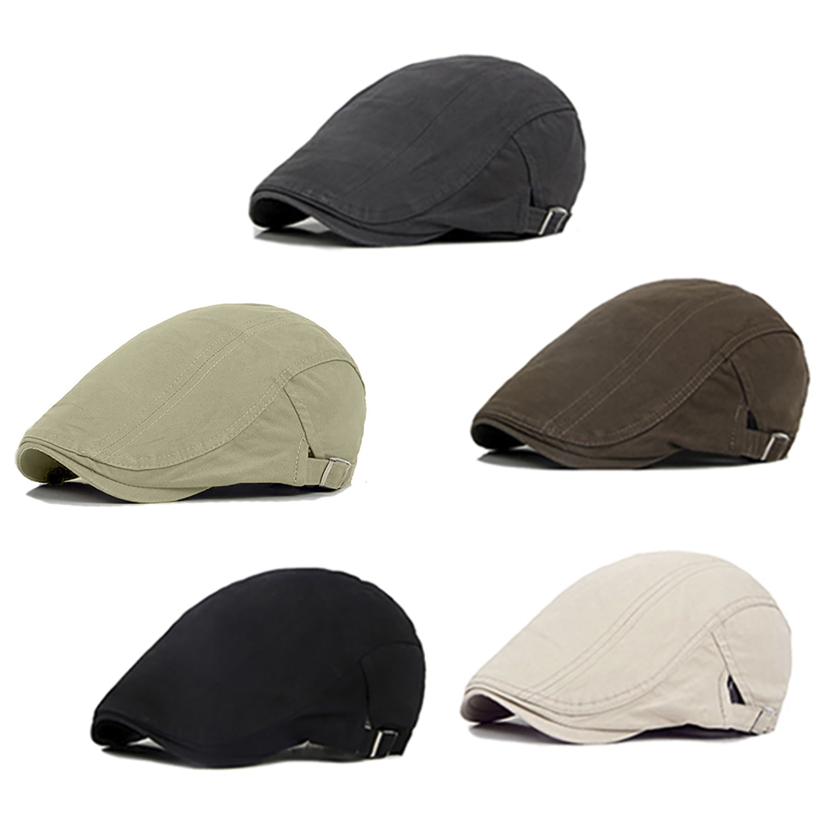 Mens Beret Flat Newsboy Hat Adjustable Irish Cabbie Gatsby Cap ...