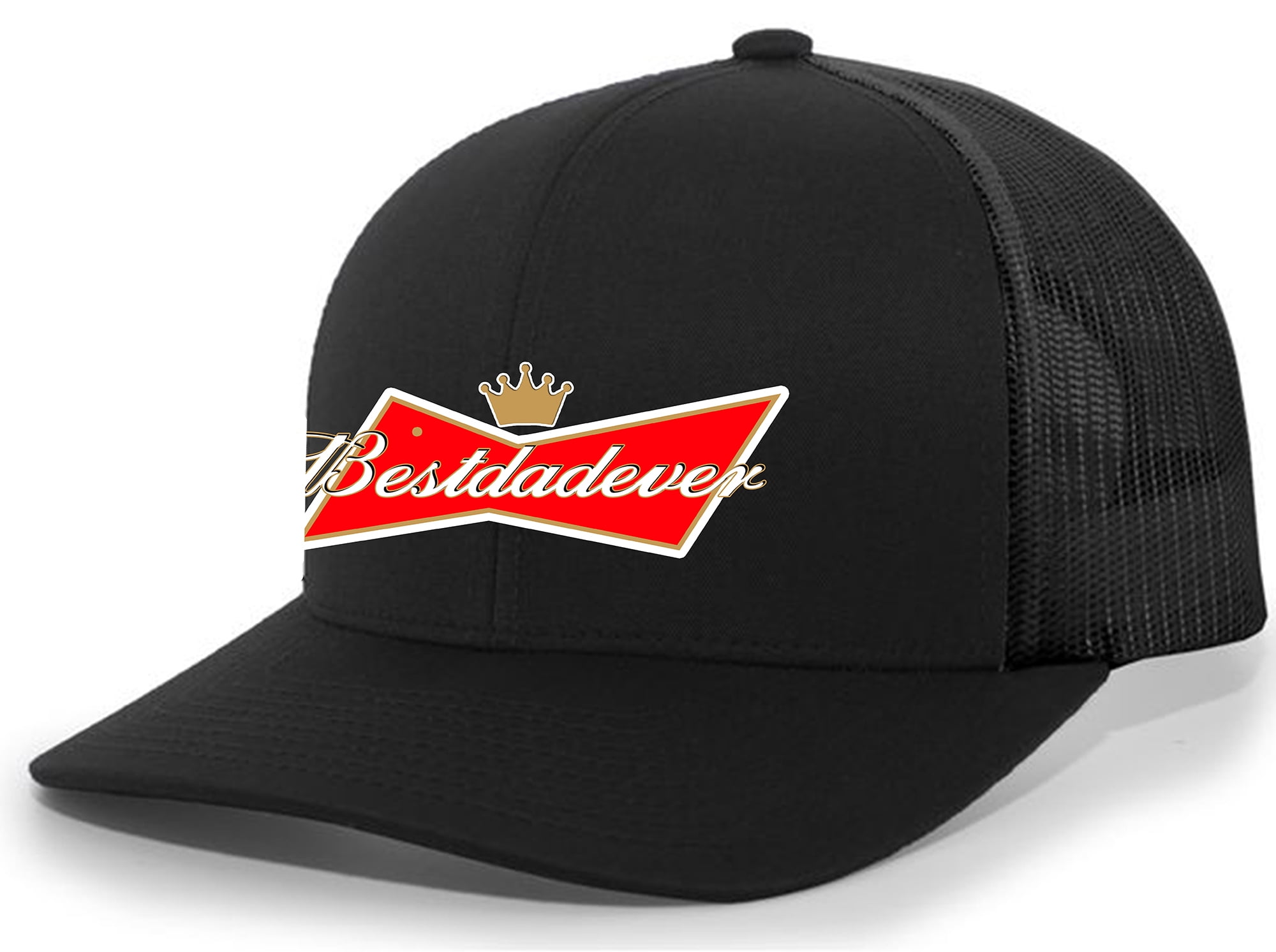 Mens Best Dad Ever Hat Embroidered Funny Red American Can Logo Parody ...