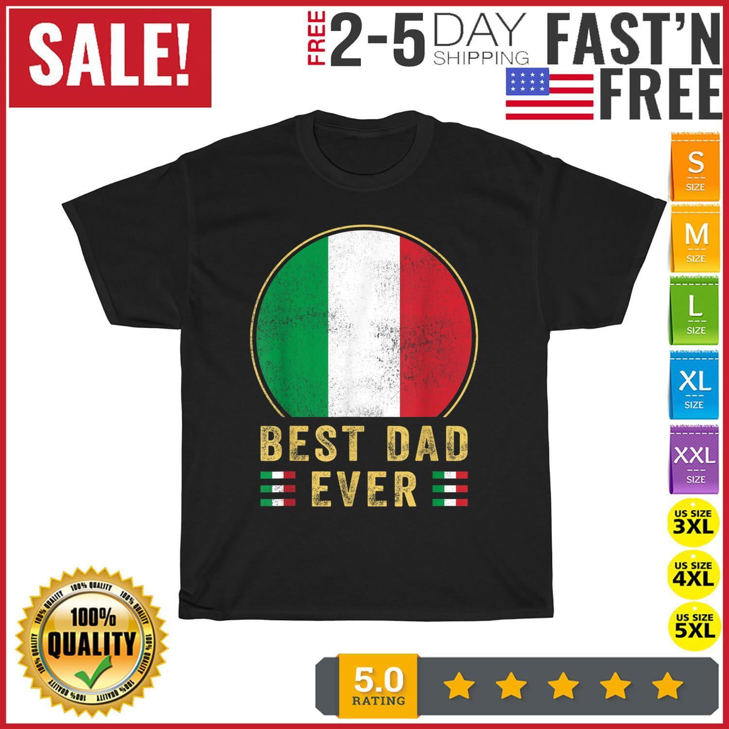 Mens Best Dad Ever Italian Father Country Italy Flag Vintage T Shirt ...