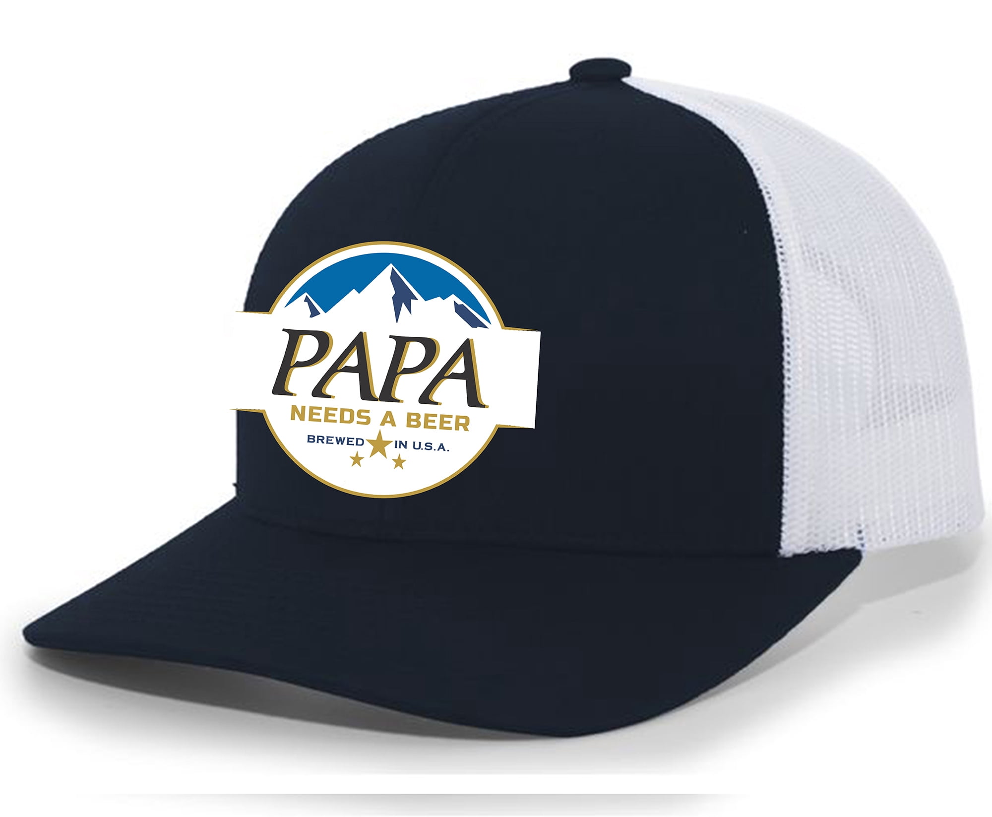 Mens Best Papa Ever Hat Embroidered Funny Red American Can Logo Parody ...