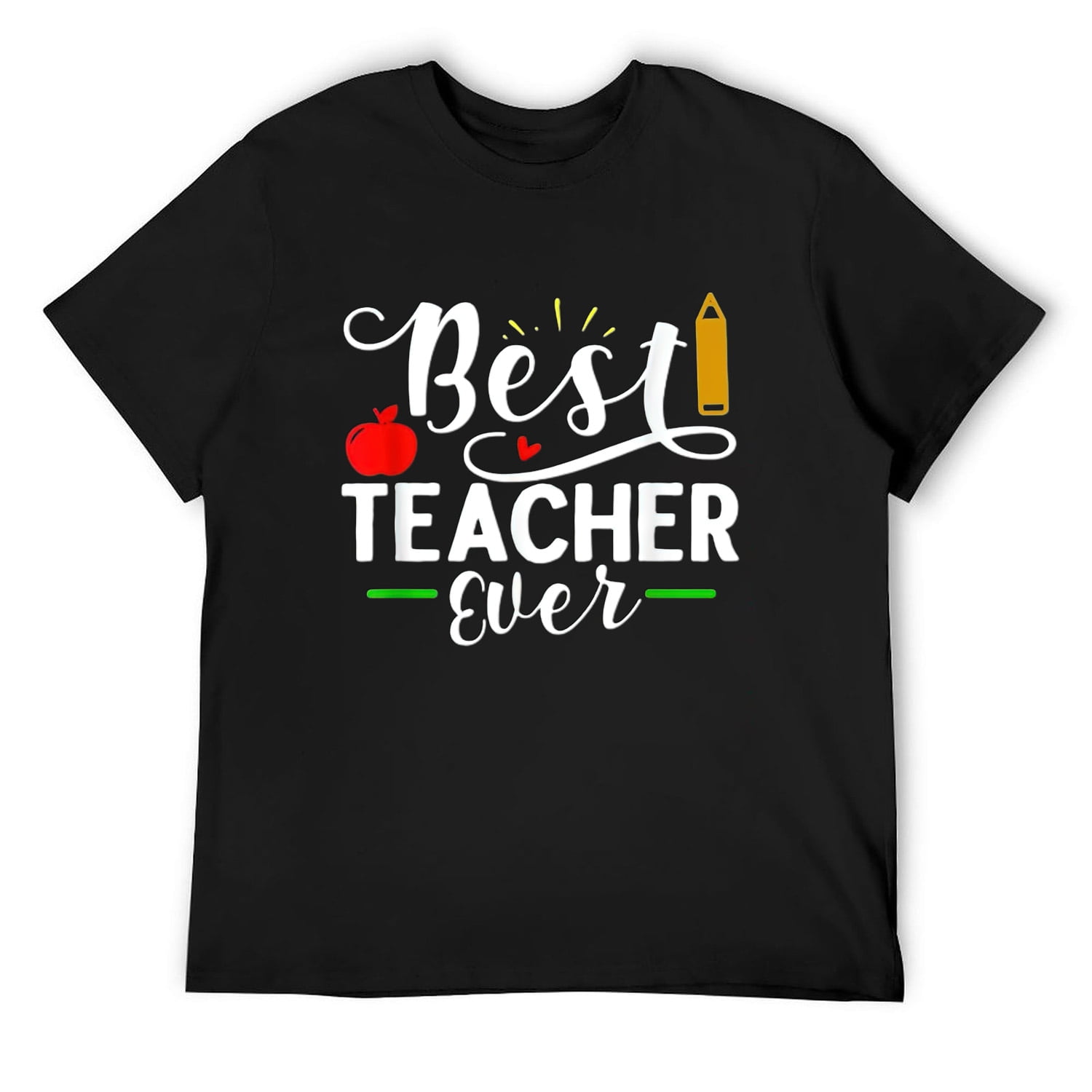 Mens Best Teacher Ever Thank You For Caring T Shirt Black Large