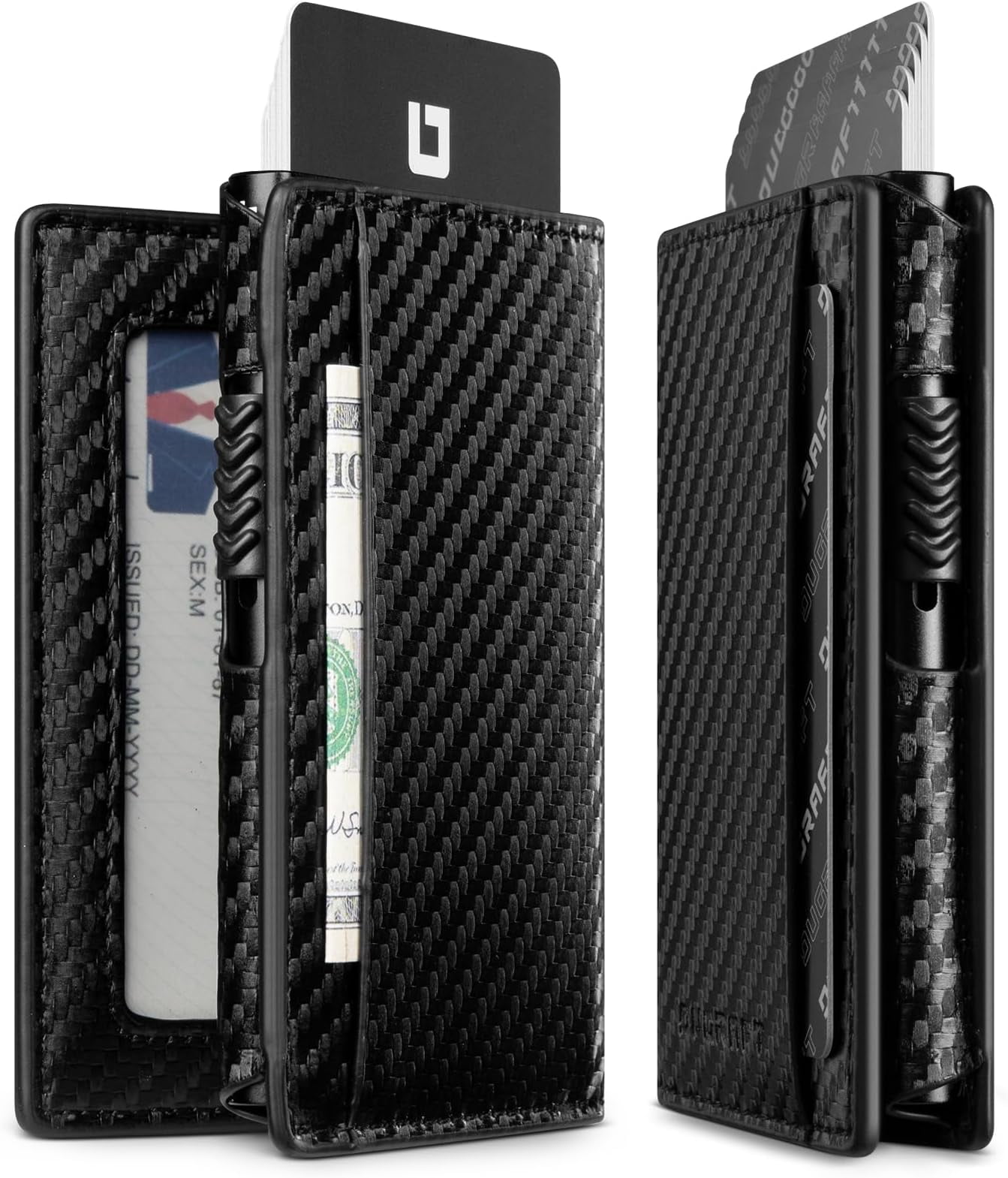 Mens Bifold Card Holder with POP UP Credit Card Ejector RFID Blocking ...