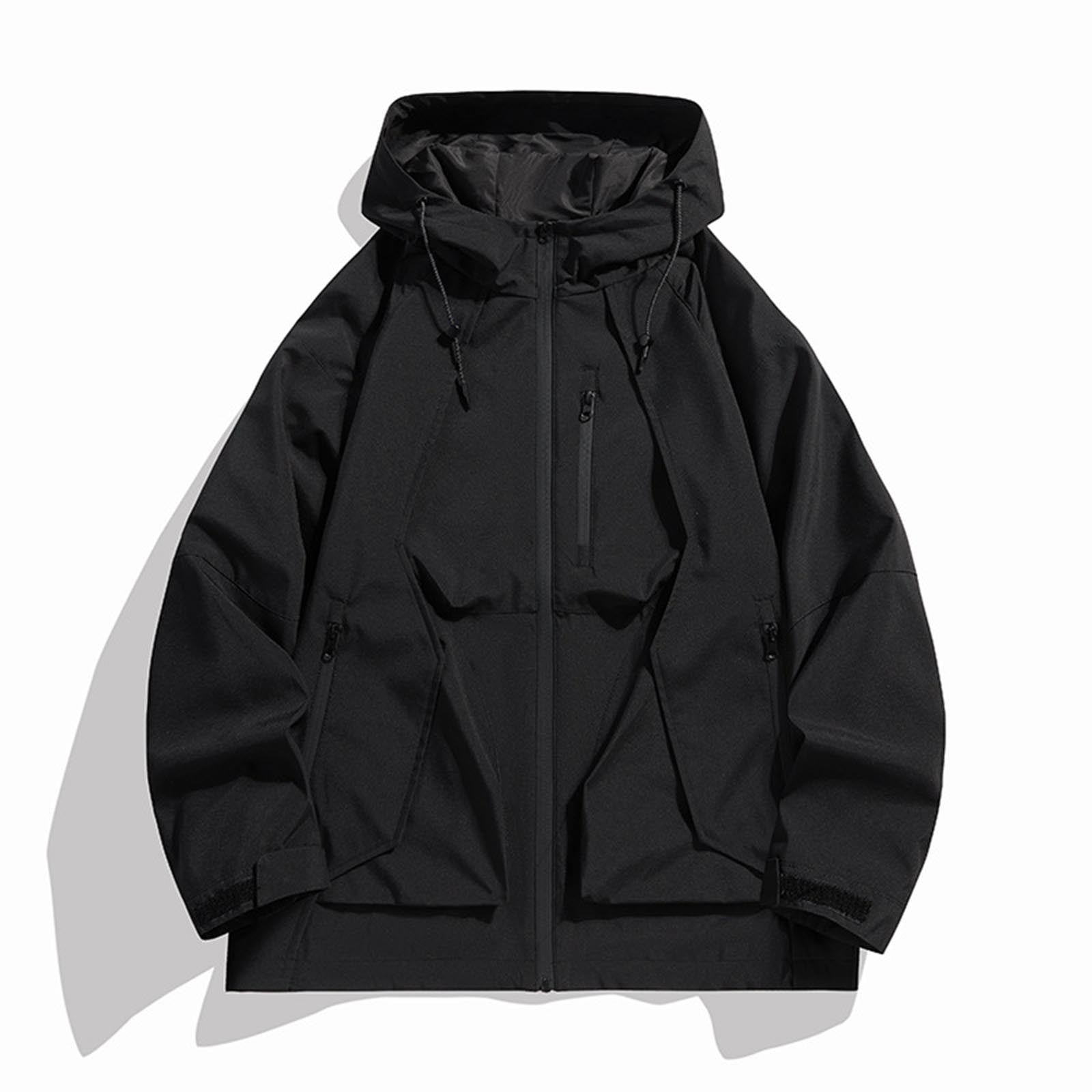 Mens Big &Tall Jackets Plus Size M-6XL with Hood Pockets Waterproof ...