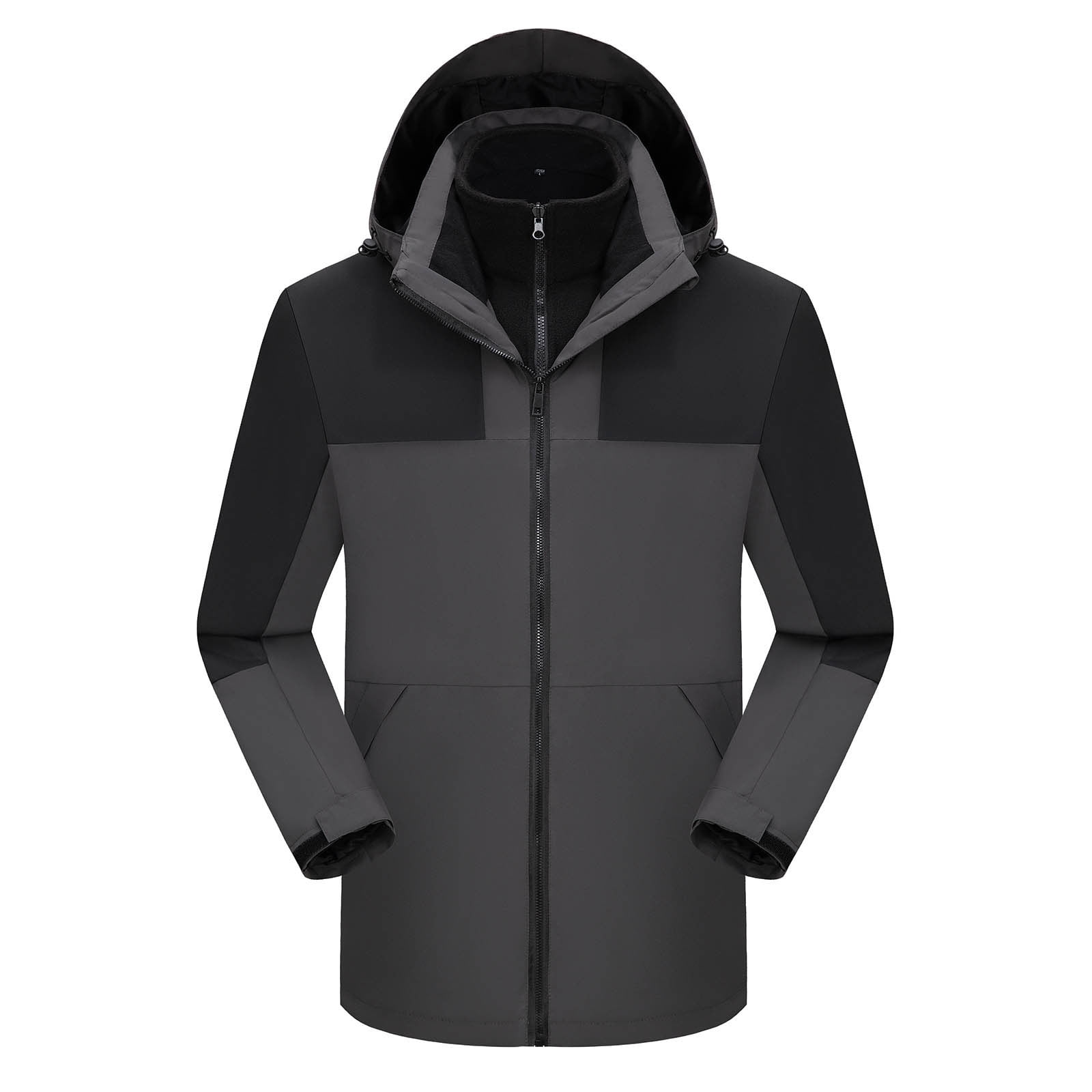 Mens Big & Tall Rain Jackets Plus Size S-4X 3 in 1 Raincoats Removeable ...