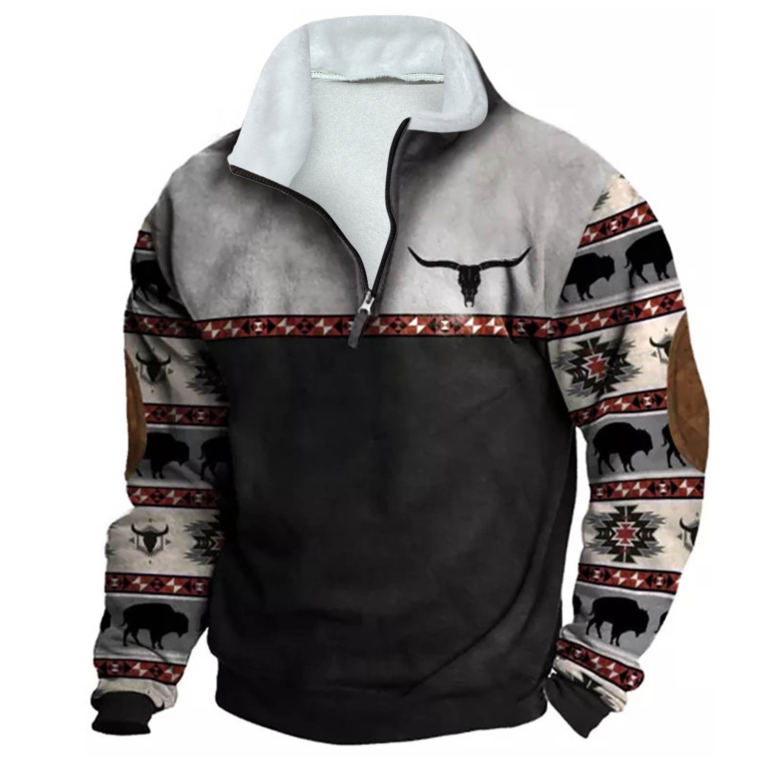 Mens Big and Tall S-5X Sweatshirts Plus Size Fleece Lined Half Zipper ...