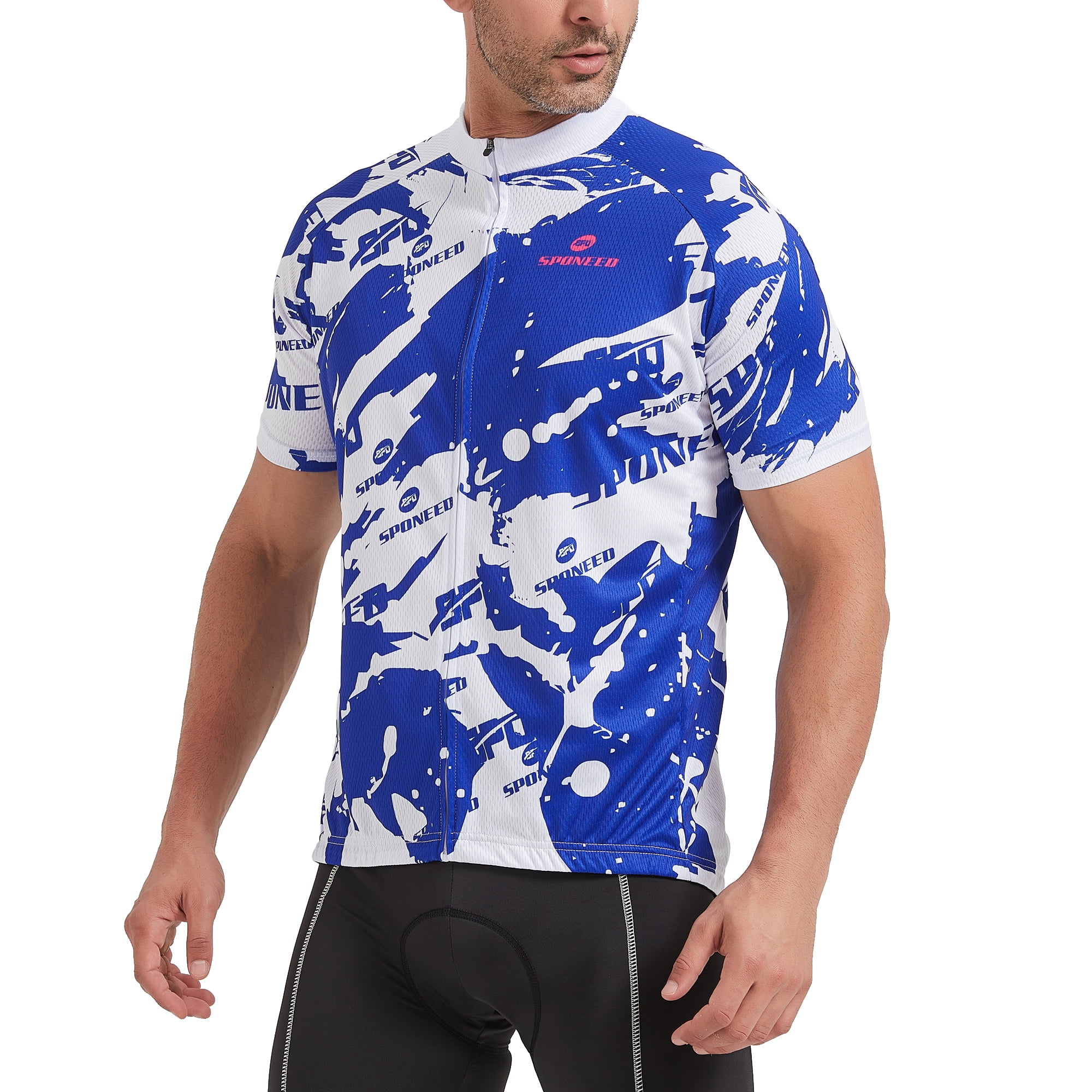 Mens Biking Jersey Road Bike Jersey for Men Full Zipper Cycling Clothing Wear Blue 3XL - Walmart.com