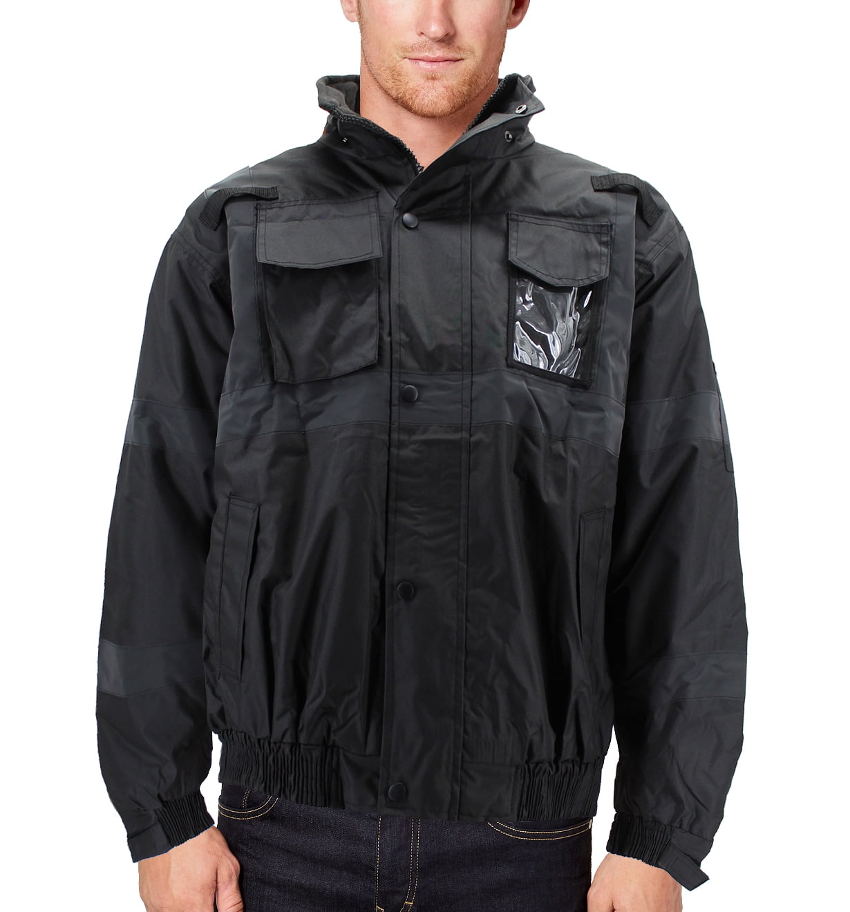 Mens Black Class 3 Safety High Visibility Water Resistant Reflective ...