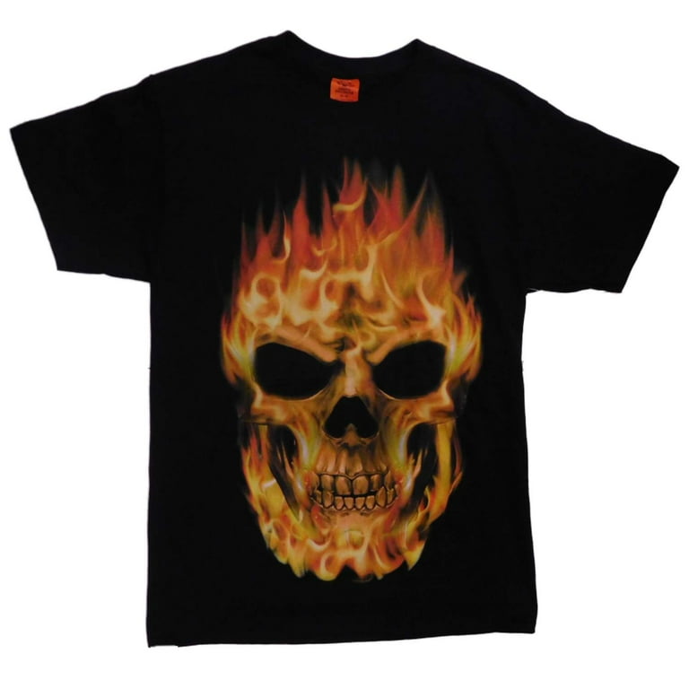 Black Flaming Skull