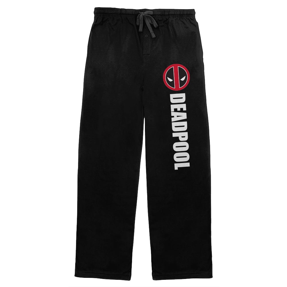 Mens Black Marvel Comic Book Deadpool Superhero Sleep Pajama Pants ...