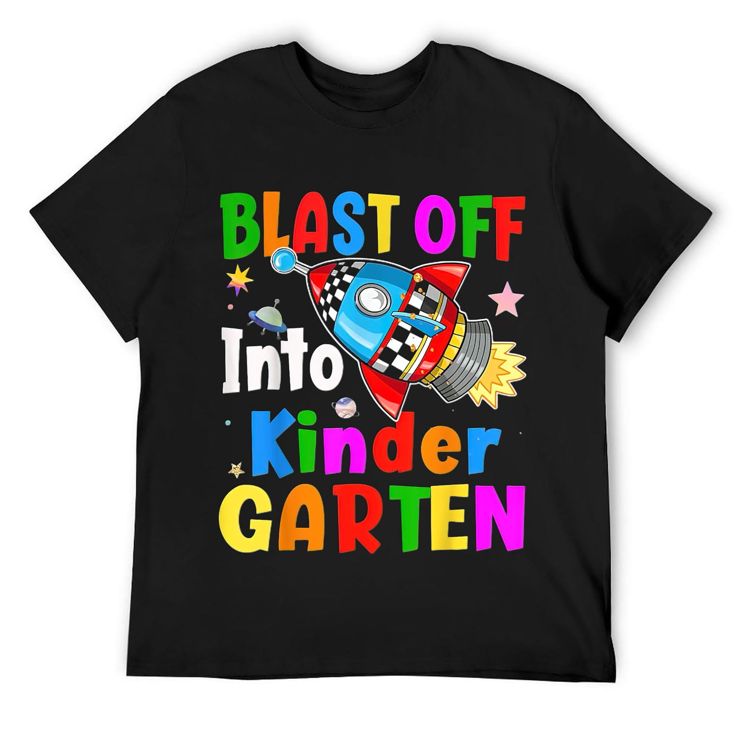 Mens Blast Off Into Kindergarten Back To School Rocket T-Shirt ...