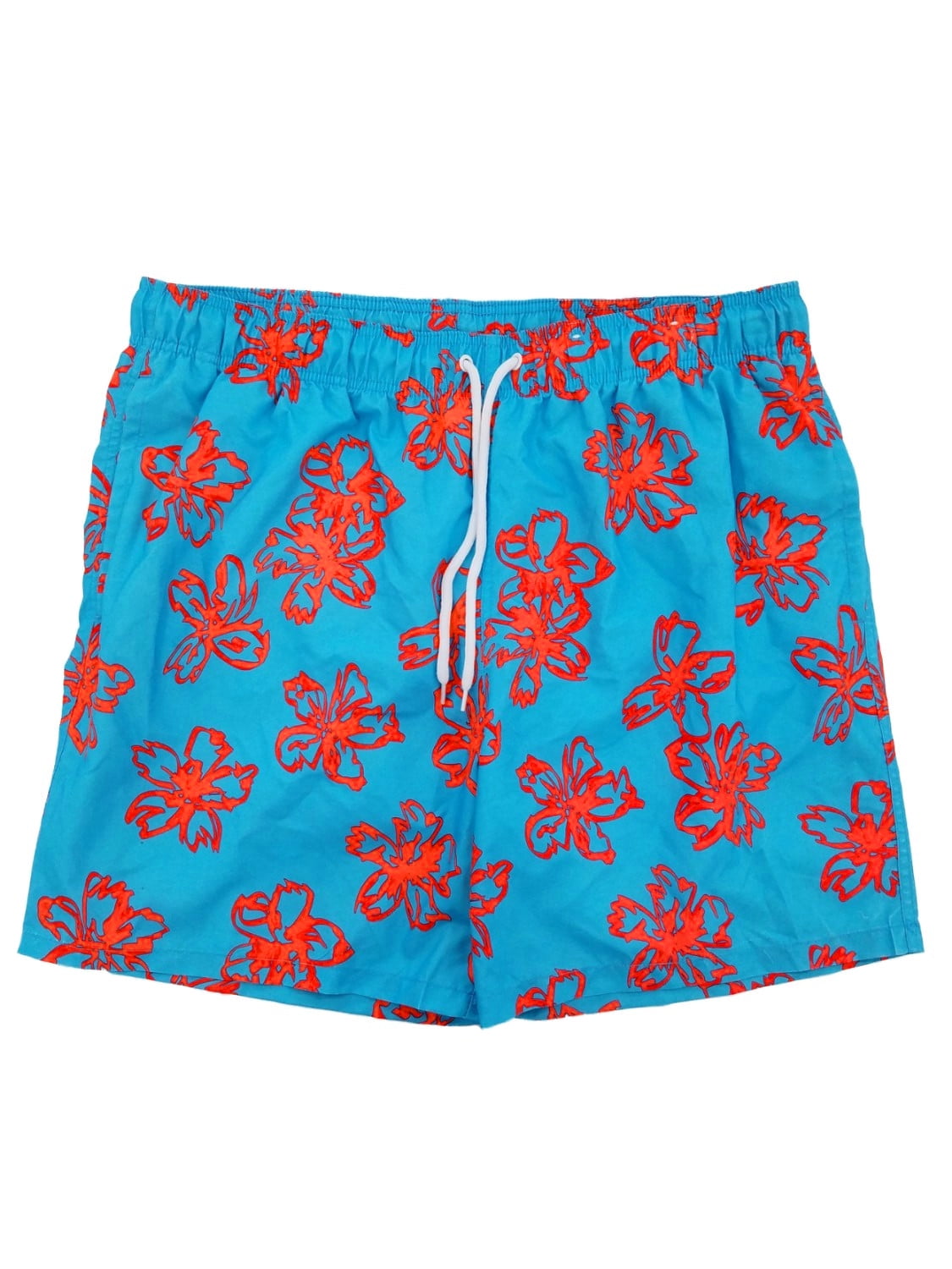 Mens Blue Floral Tropical Hawaiian Board Shorts Swim Trunks XL ...