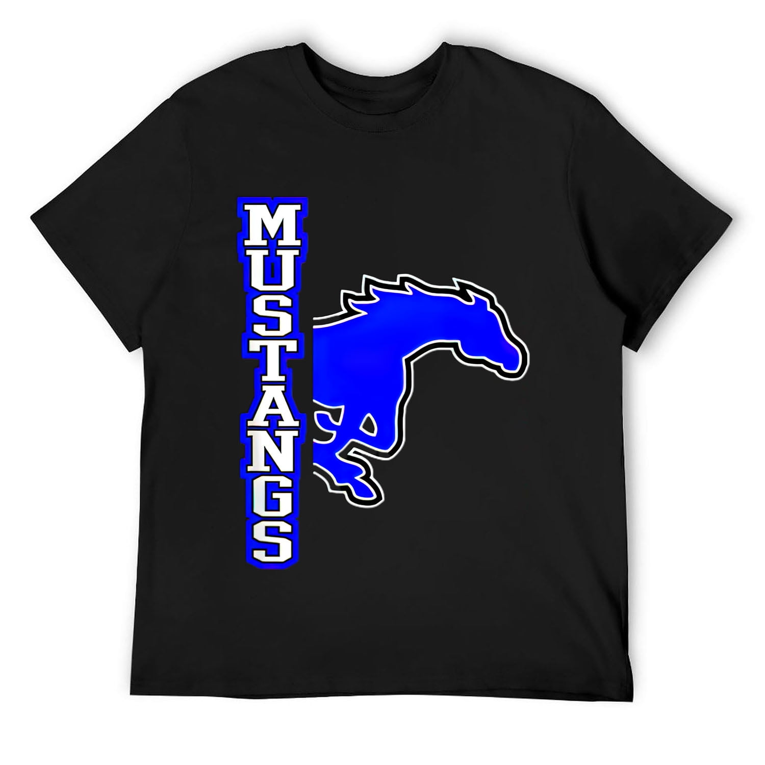 Mens Blue Mustangs School Spirit Mustang T-Shirt - Walmart.com