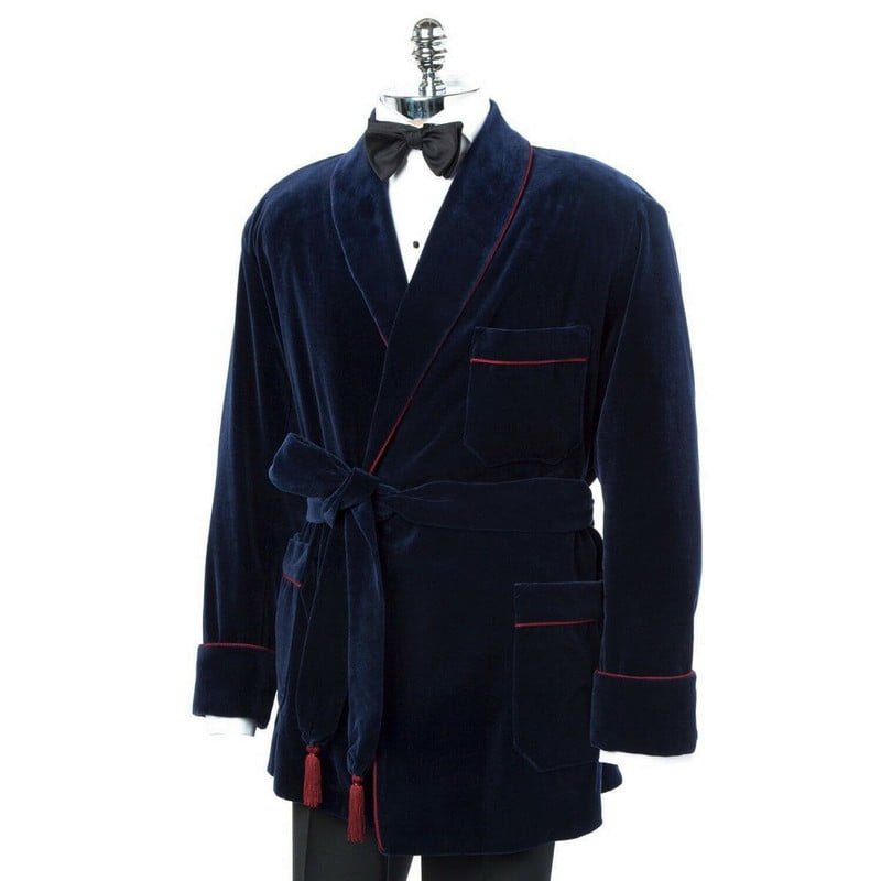 Mens Blue Velvet Robe – Luxe Evening Dressing Gown for Hosting in Style ...
