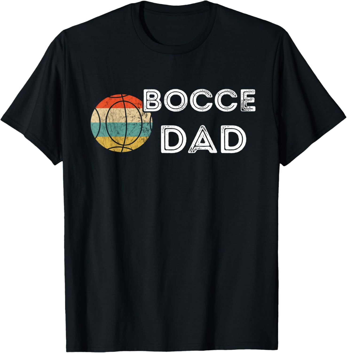 Mens Bocce Dad Italian Bocce Ball Father Retro Vintage Sunset T-Shirt ...