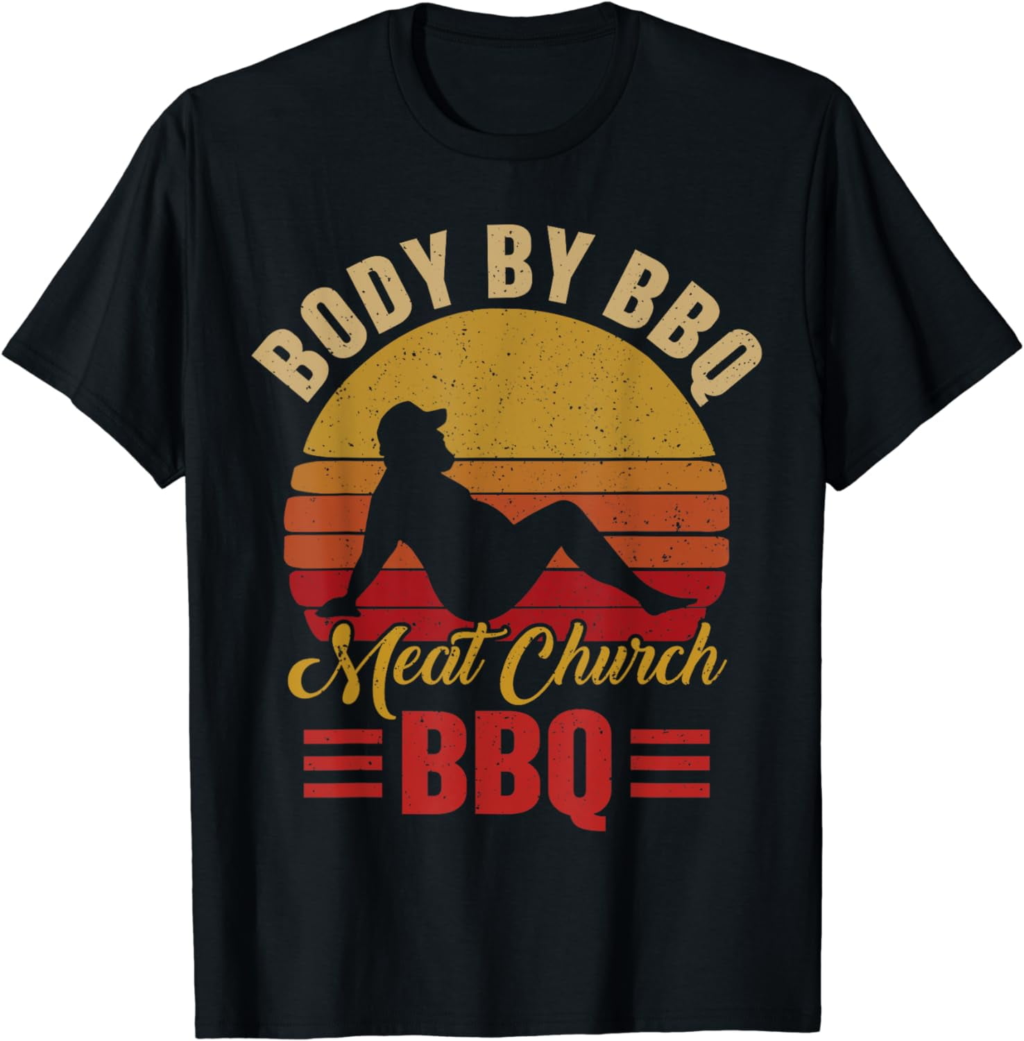Mens Body By BBQ Vintage Meat Church Grilling Barbecue T-Shirt ...